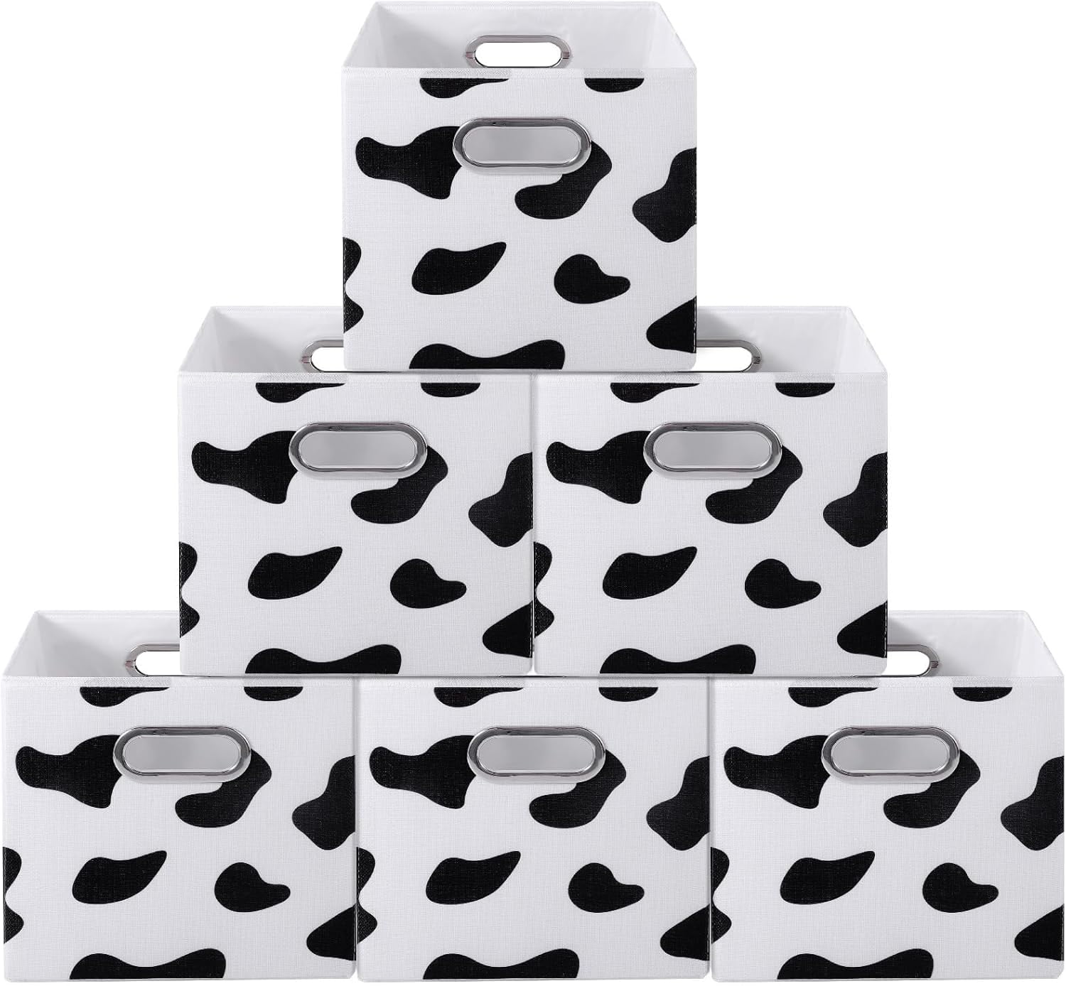 ANMINY 6PCS Cow Print Storage Cubes, 11 Inch Cute Storage Box Baskets ...