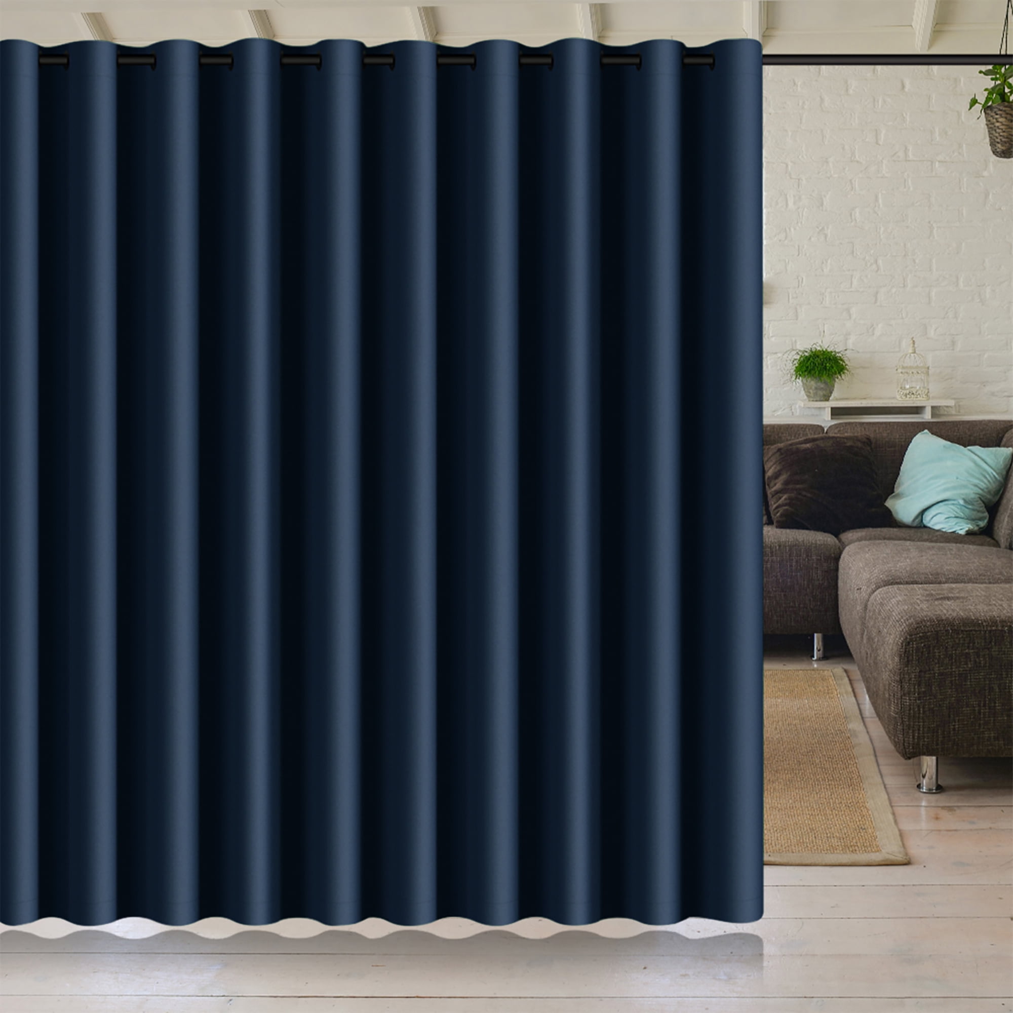 ANMINY Blackout Curtain Panels Solid Color Space Room Divider Screen ...