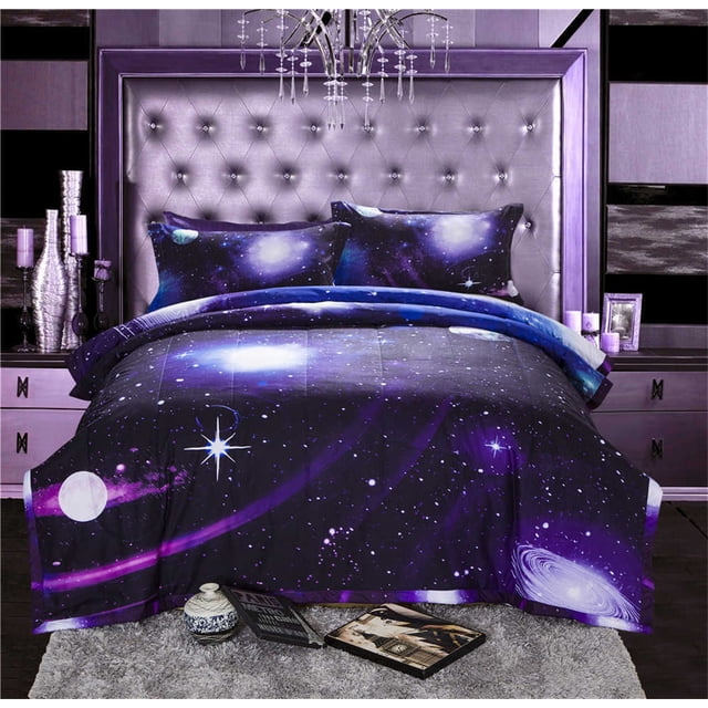 ANMINY Full Size Galaxies Comforter Set for Teens, Warm Reversible ...