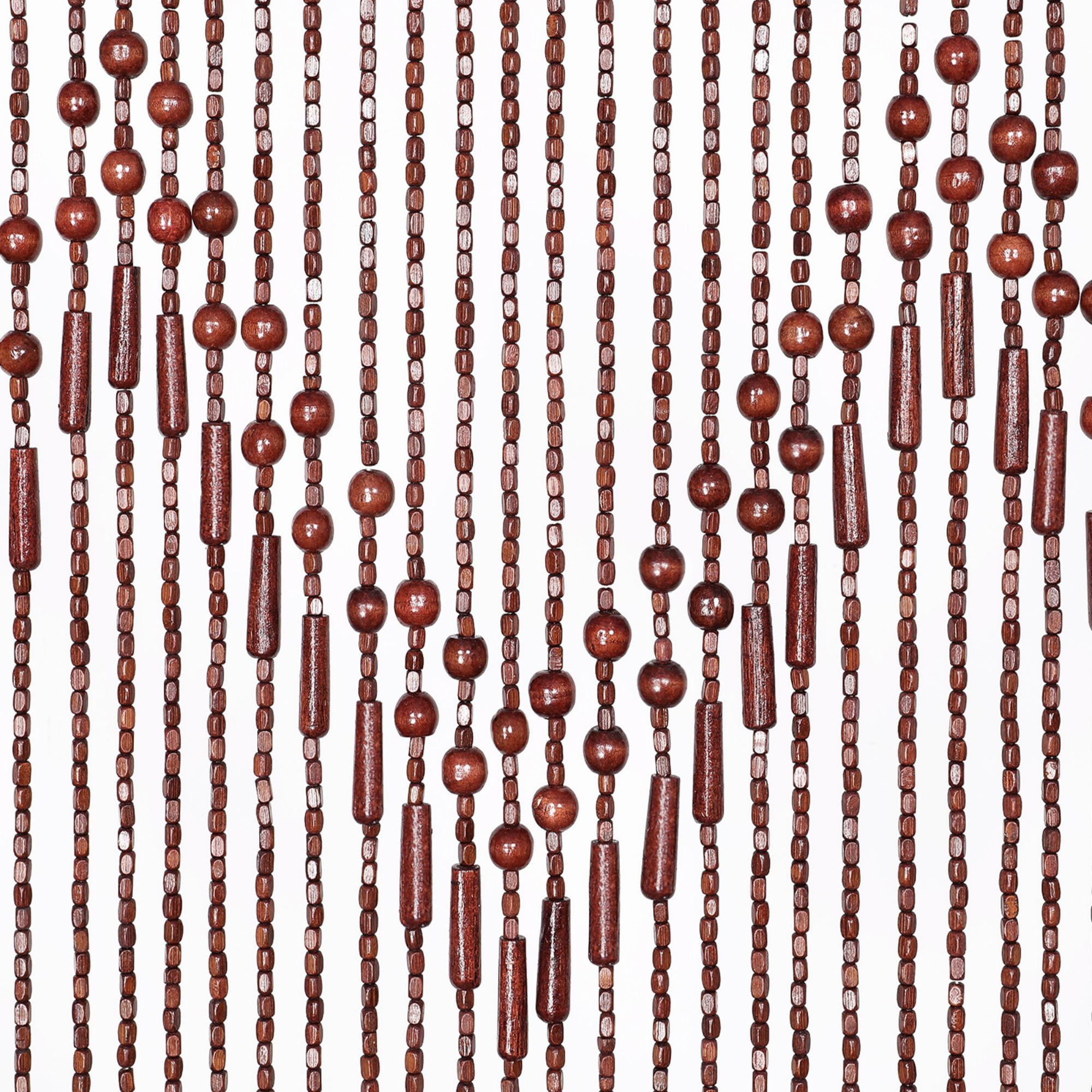 ANMINY Handmade Wood Beaded Curtain, Indoor Room Divider, Bedroom ...