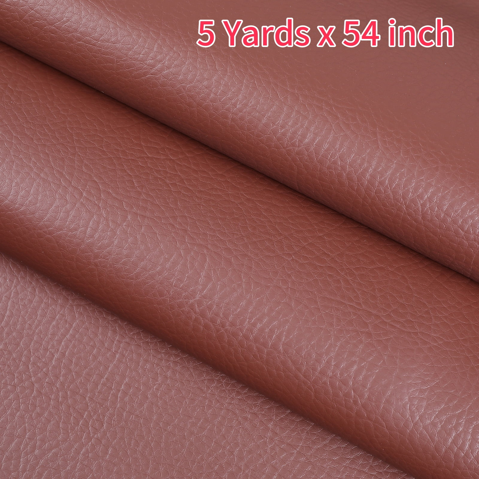ANMINY Litchi Pattern Faux Leather Fabric, 5 Yards, 55in Wide ...