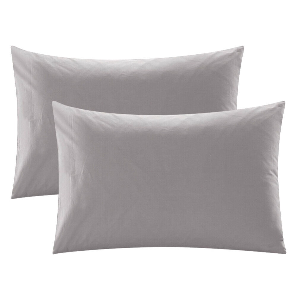 2-Pack 100% Cotton Pillowcases, Soft Bed Pillow Covers, King, Queen ...