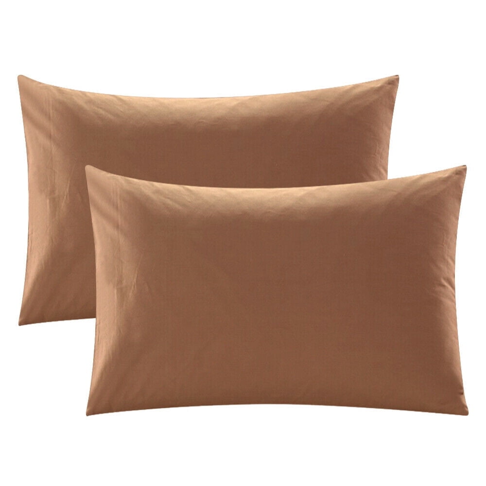 ANMINY King Size Brown Pillowcase Set of 2, 300 Thread Count Soft ...