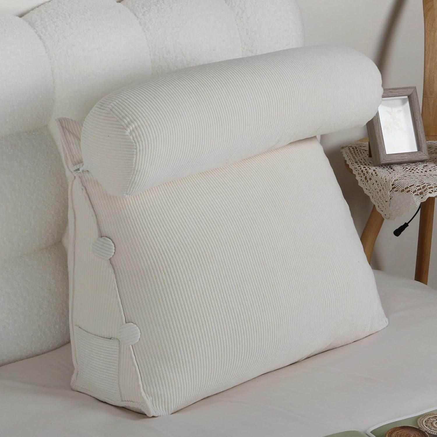 ANMINY Reading Back Pillow for Bed Sitting Up 23.6 x 19.7 x 7.9 Inch ...