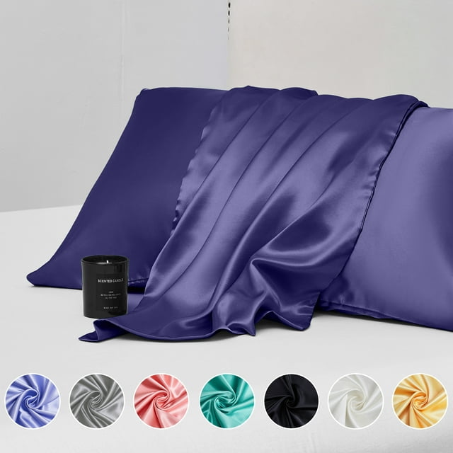 ANMINY Satin Pillowcase Set of 2 Queen Silk Bedding Pillowcases 30" x ...