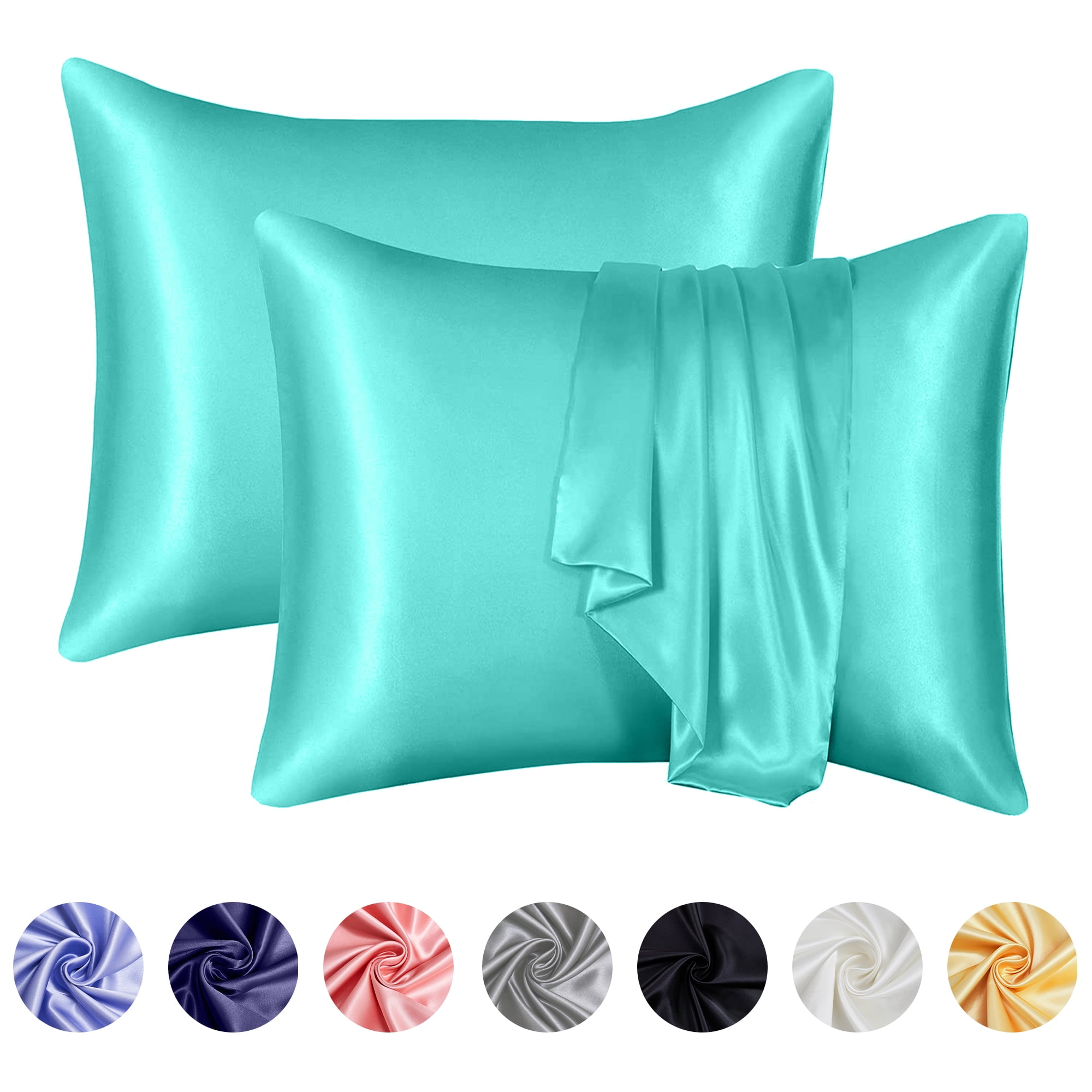 ANMINY Satin Pillowcase Set of 2 Standard Silk Bedding Pillowcases 26 ...
