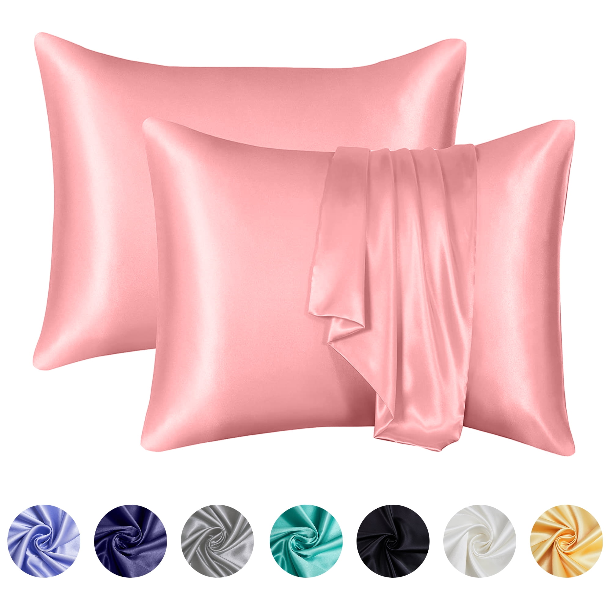 ANMINY Satin Pillowcase Set of 2 Standard Silk Bedding Pillowcases 26 ...