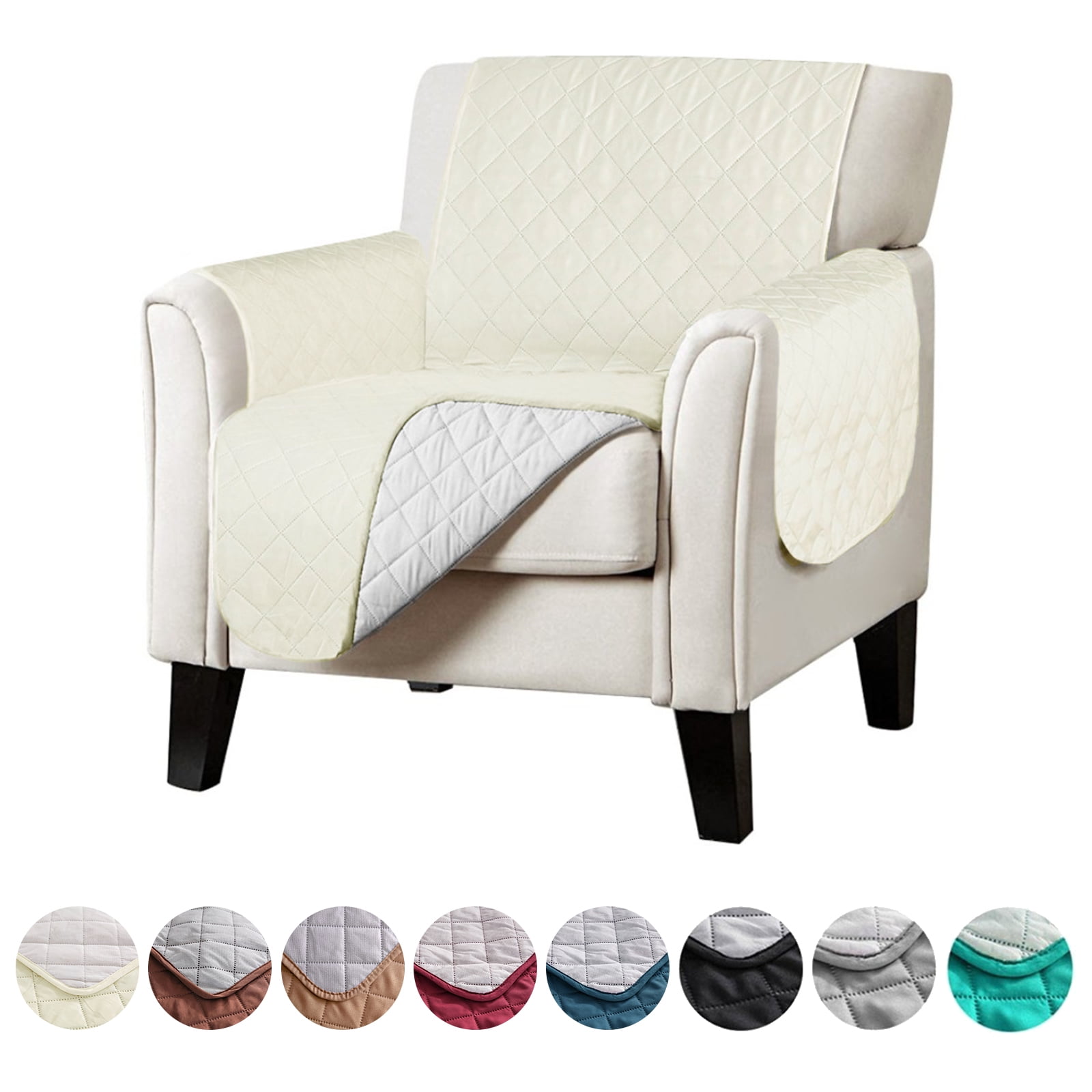 ANMINY Sofa Cover Slipcover 1/2/3 Seaters Couch Cover Non-slip Cream ...
