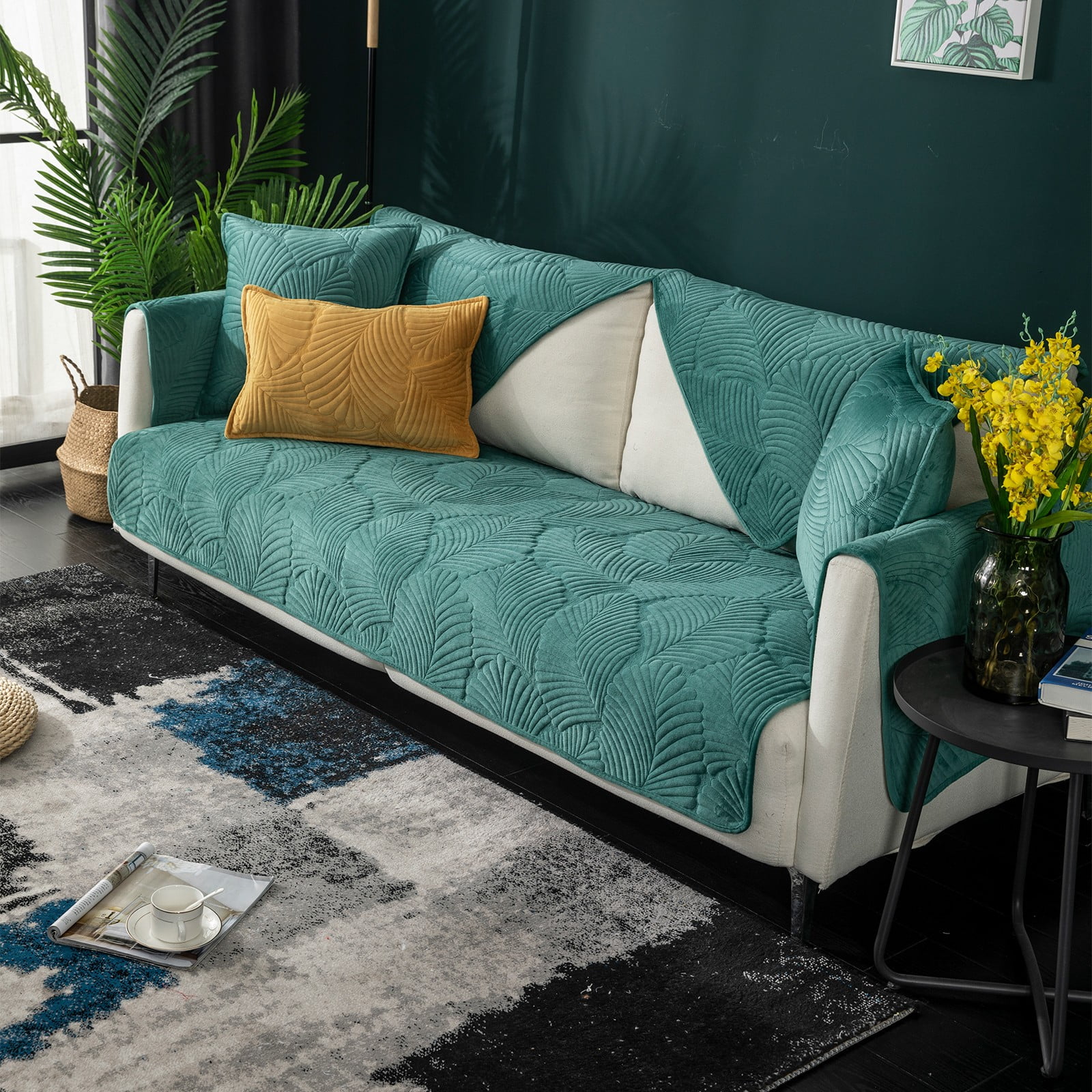 ANMINY Stretch Sofa Seat Cushion Cover, Slip Protector, Polyester ...