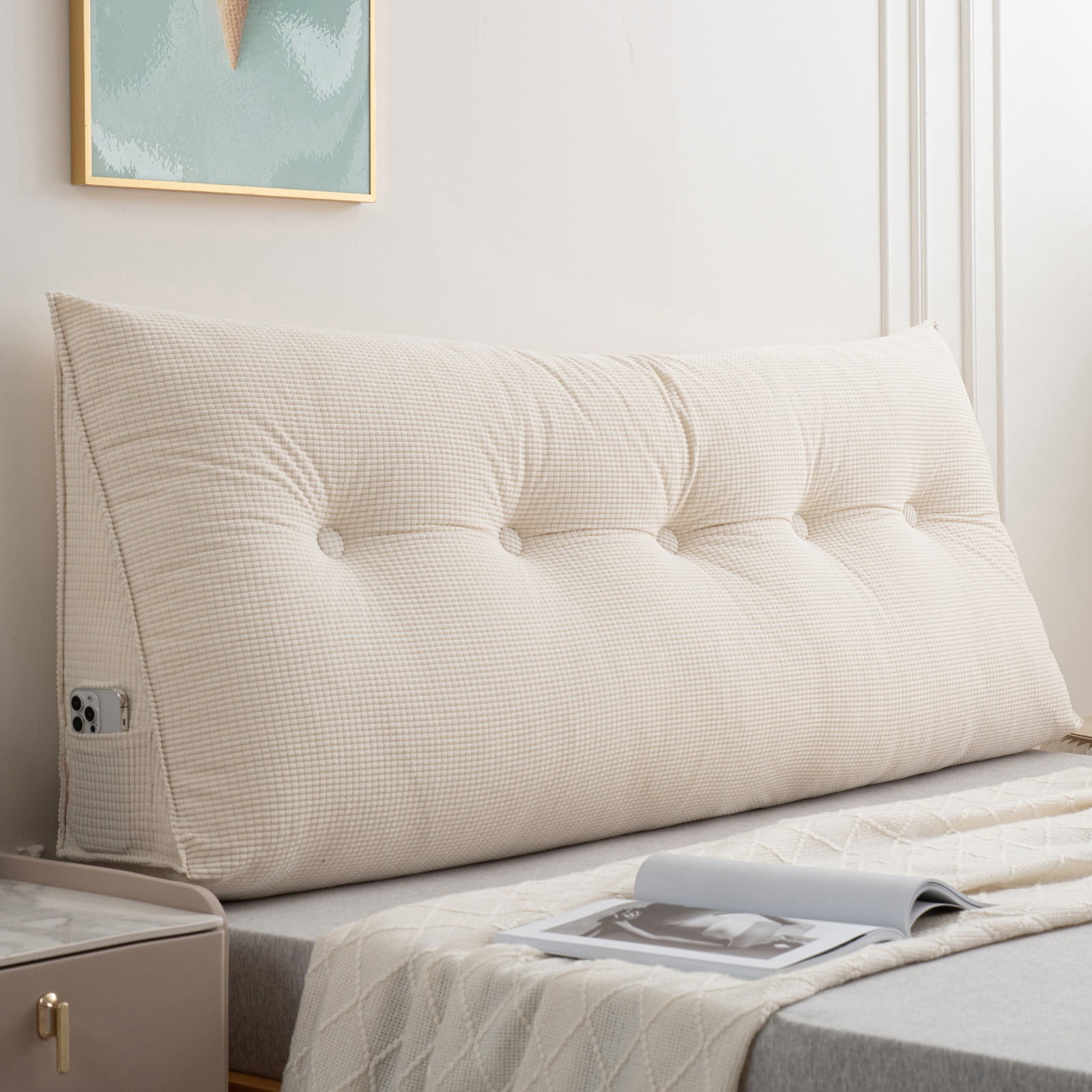 ANMINY Triangle Headboard Pillow Full Filling Backrest Positioning ...