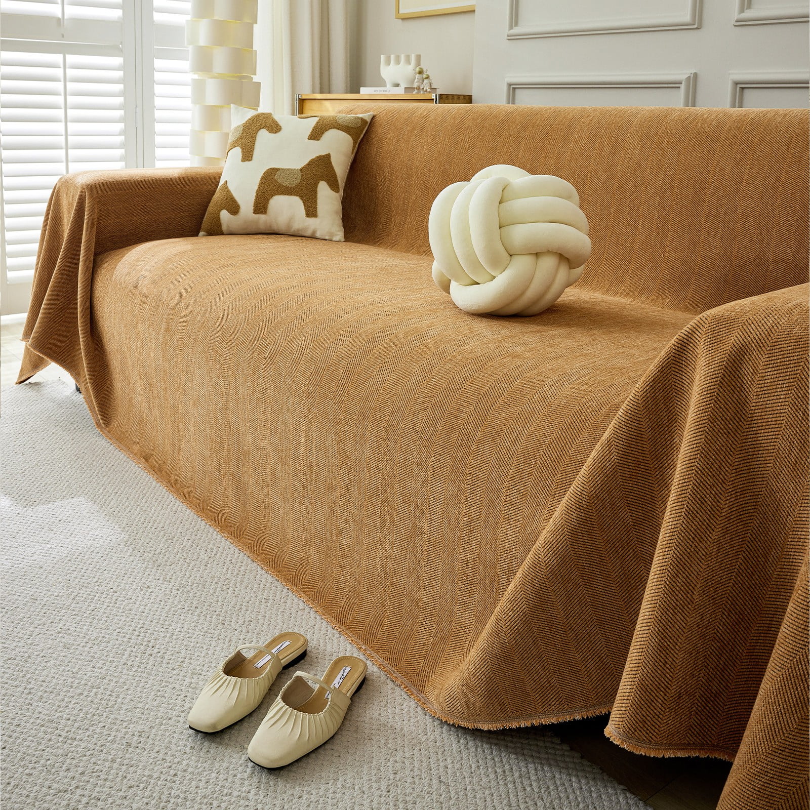 ANMINY Velvet Sofa Slipcover Stretch Couch Cover 1/2/3/4 Seater All ...