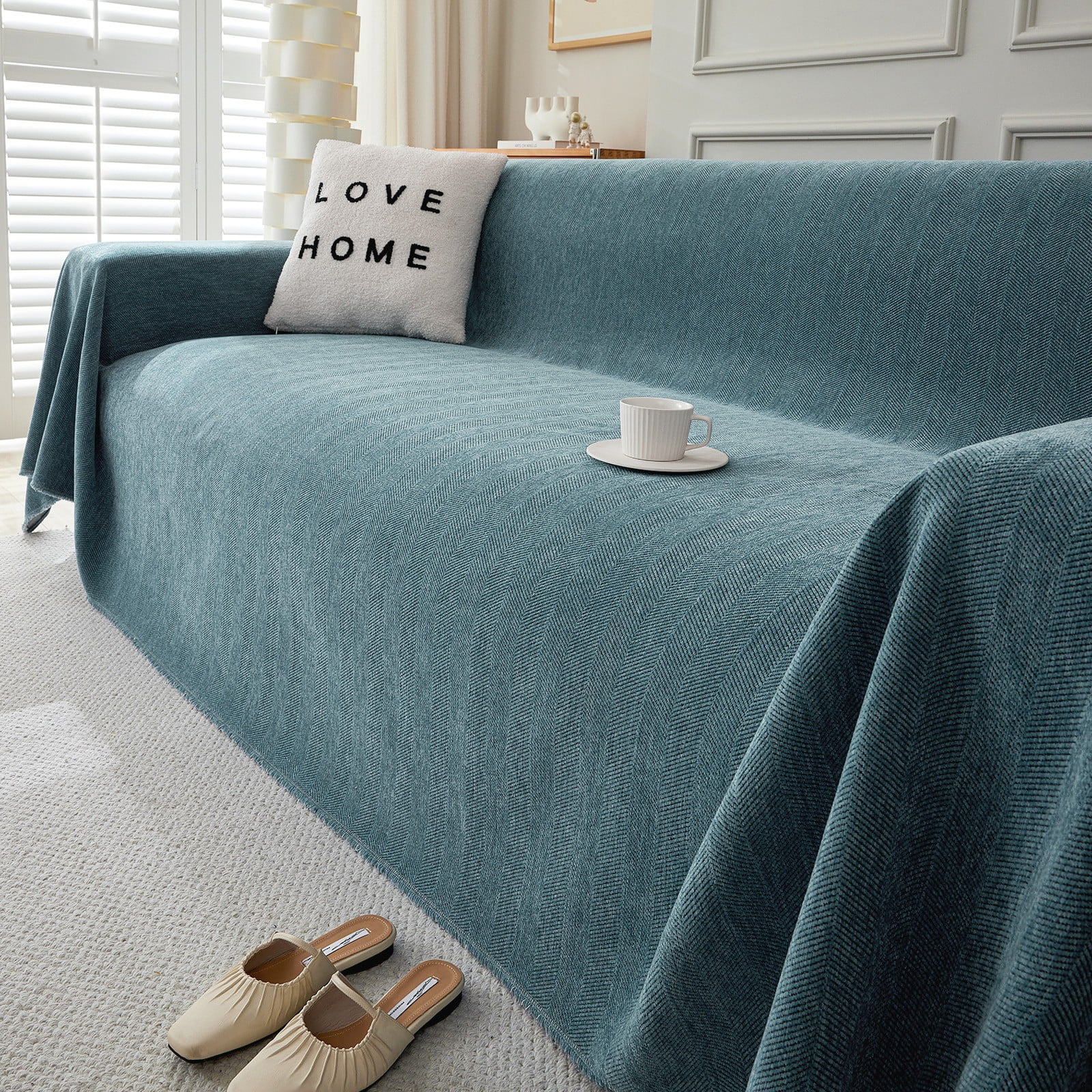 ANMINY Velvet Sofa Slipcover Stretch Couch Cover 1/2/3/4 Seater All ...