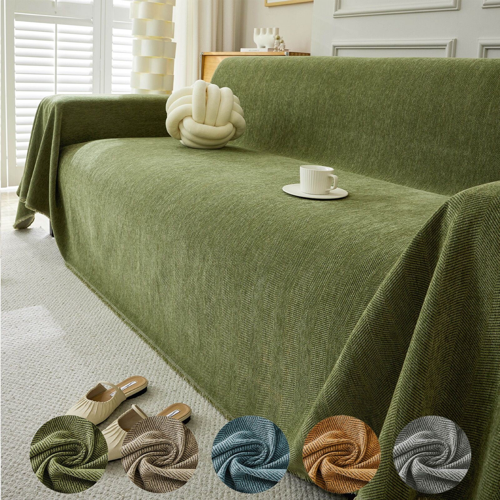 ANMINY Velvet Sofa Slipcover Stretch Couch Cover 1/2/3/4 Seater All ...