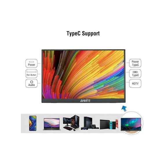 ANMITE Anmite 16 Inch Portable Touch Screen Monitor SRGB100% 1200P HDR ...
