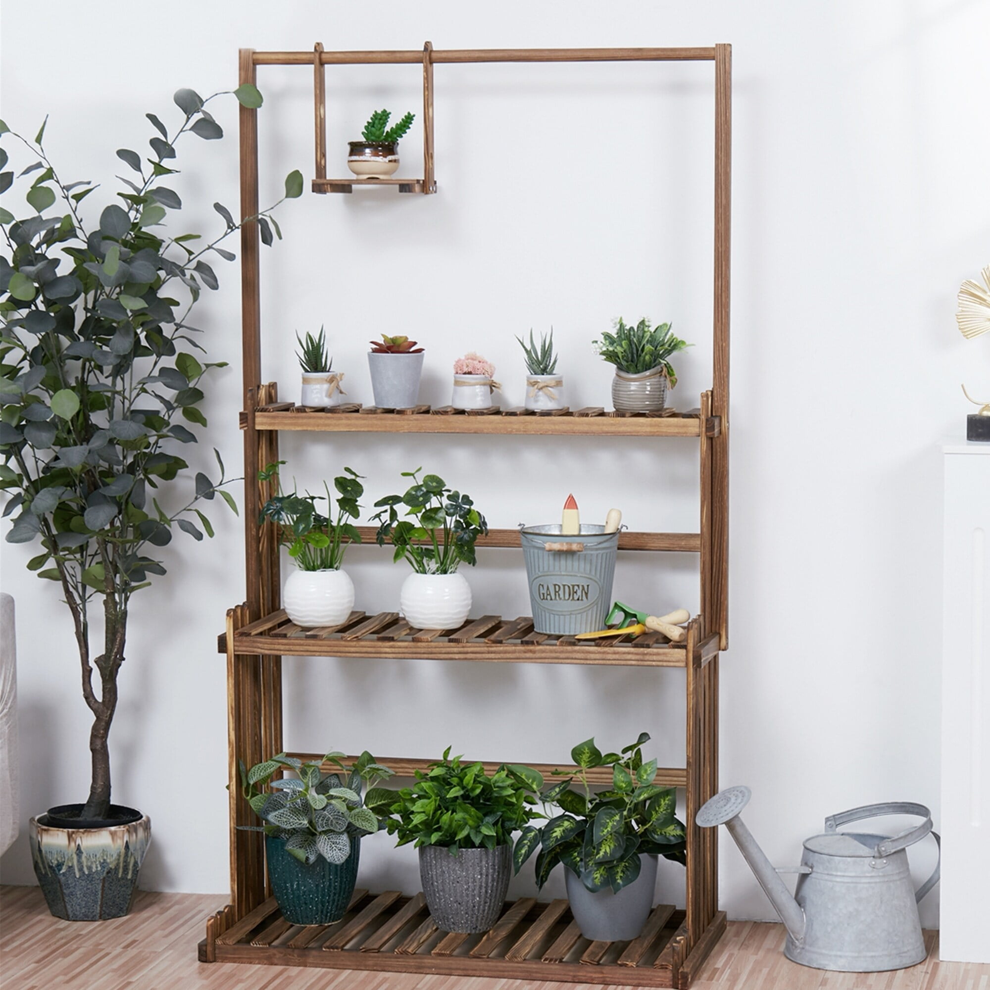 ANMOE HOME INC 3 Tier Tall Wood Plant Stand Flower Pots Display Rack ...