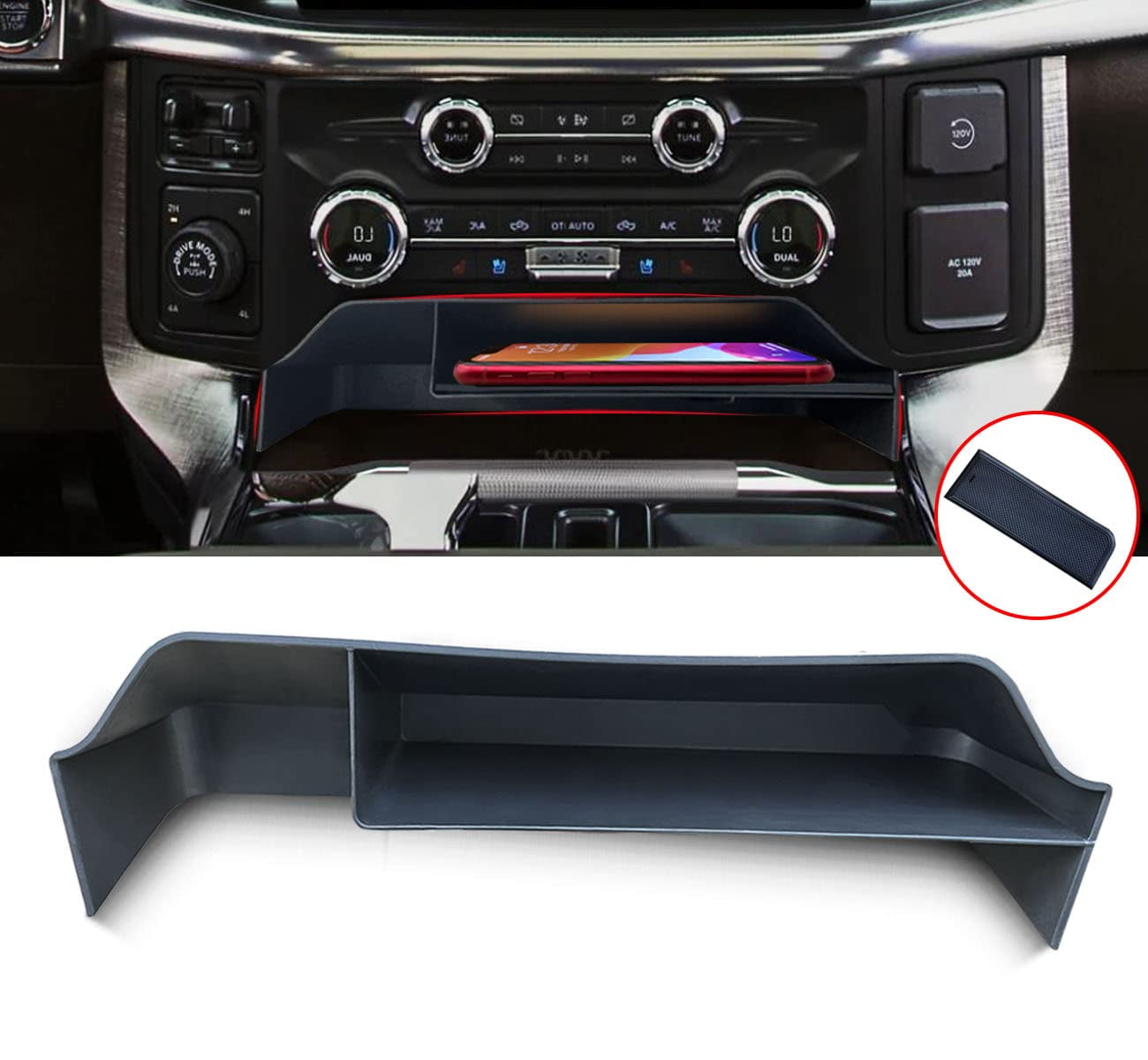 ANMOSVO Center Console Organizer for Ford F150 2021 2022 2023 2024 ...