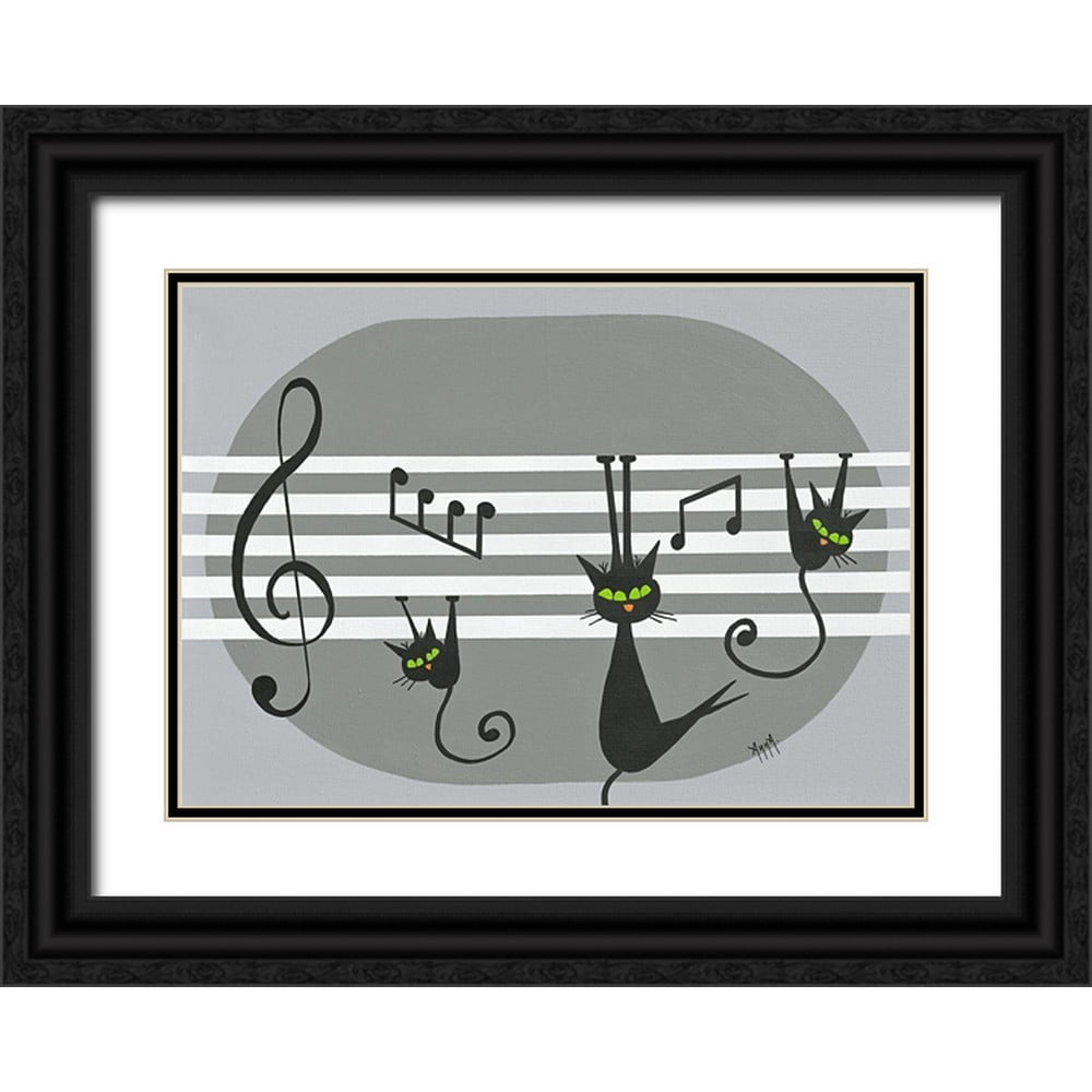 ANNA 24x18 Black Ornate Wood Framed with Double Matting Museum Art ...