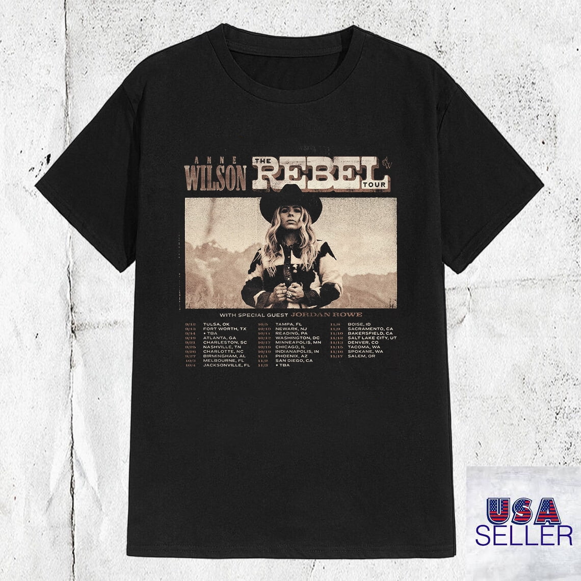 ANNE WILSON THE REBEL TOUR 2024 BLACK T Shirt Full Size S-5XL SO796 ...