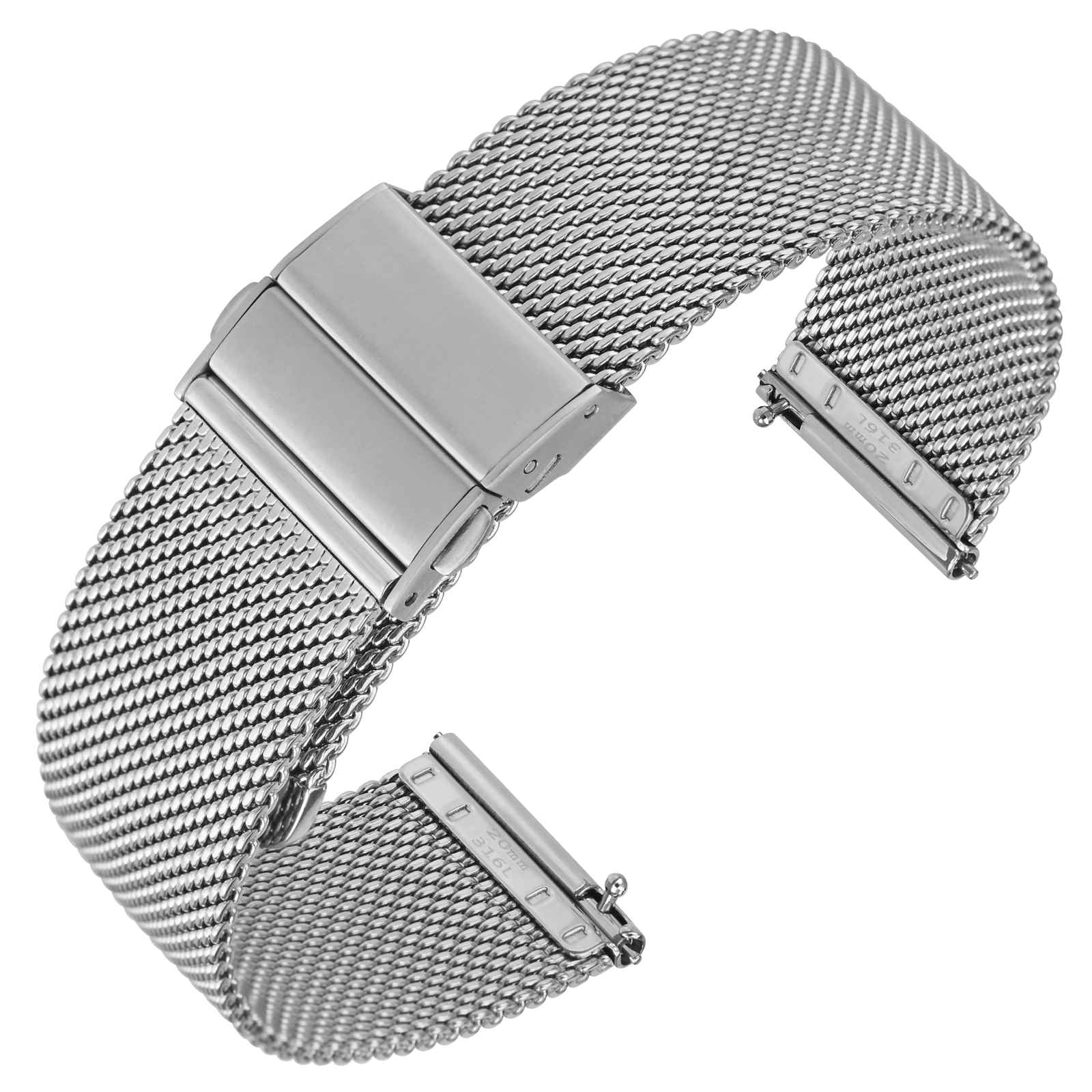 ANNEFIT Mesh Metal Watch Band, 316L Stainless Steel Watch Strap, Quick ...