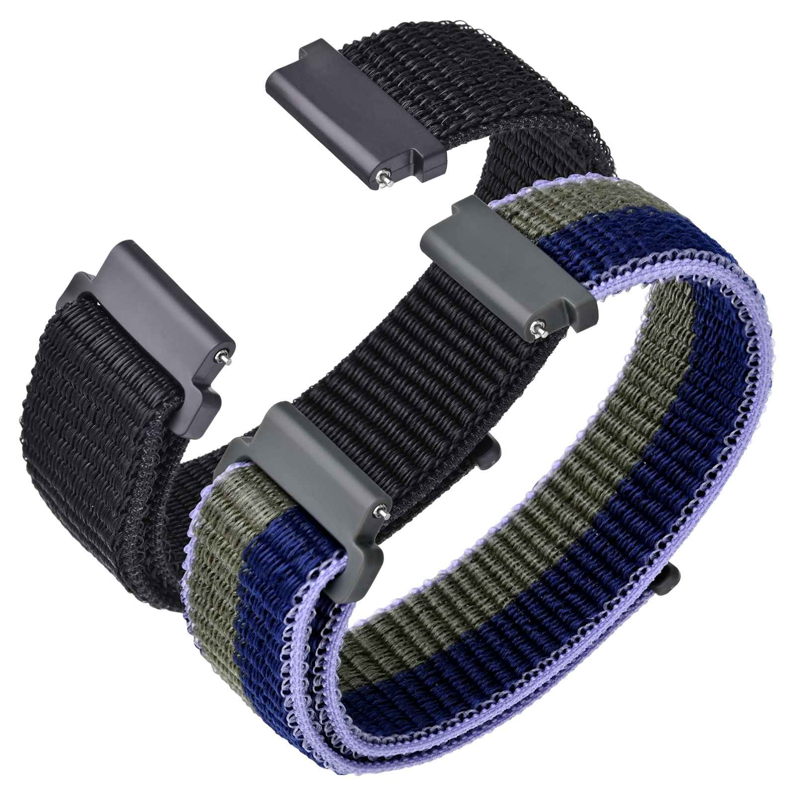 ANNEFIT Nylon Sport Loop Watch Bands 22mm, 2 Packs Quick Release ...