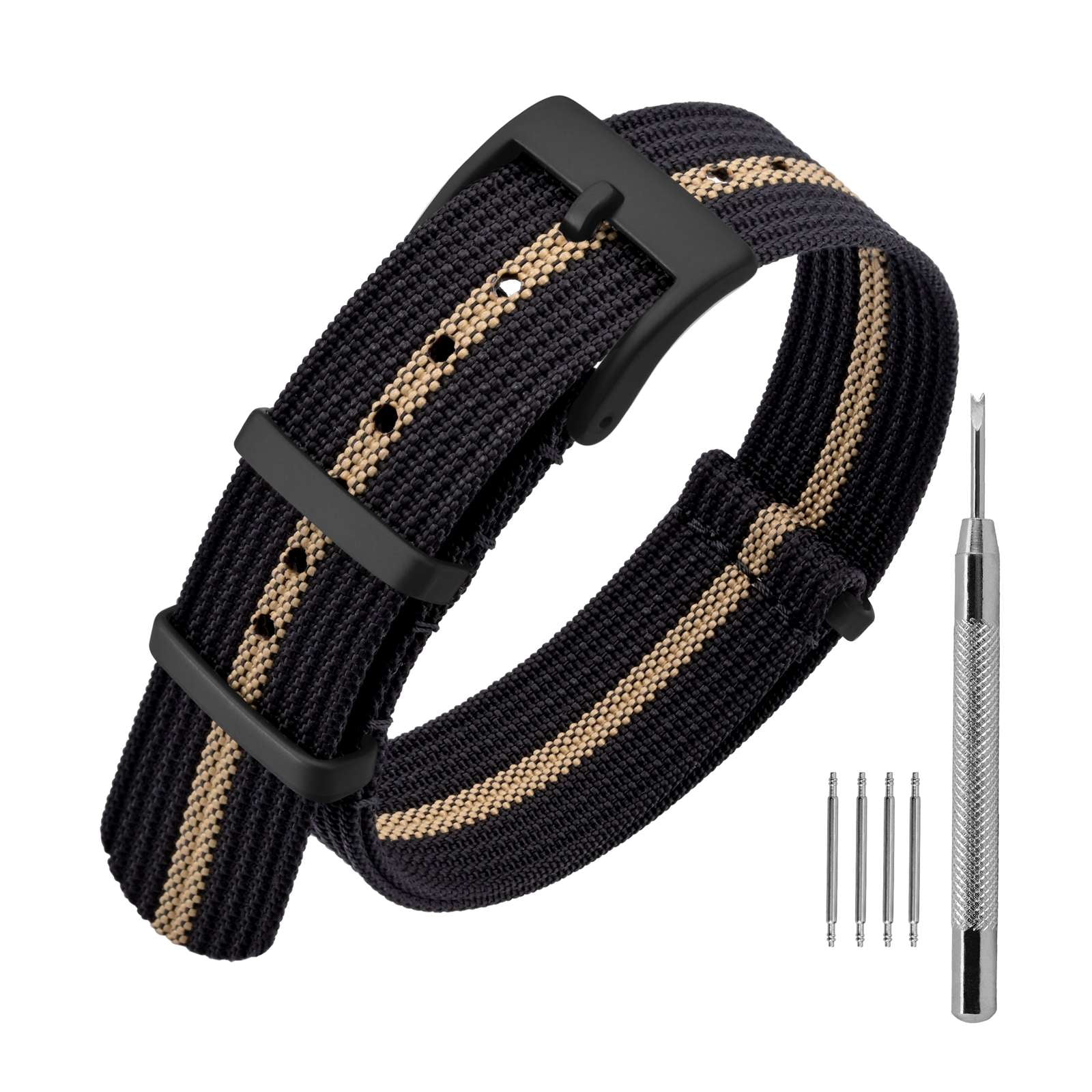 ANNEFIT Nylon Watch Band 18mm, One-Piece Waterproof Military Watch ...