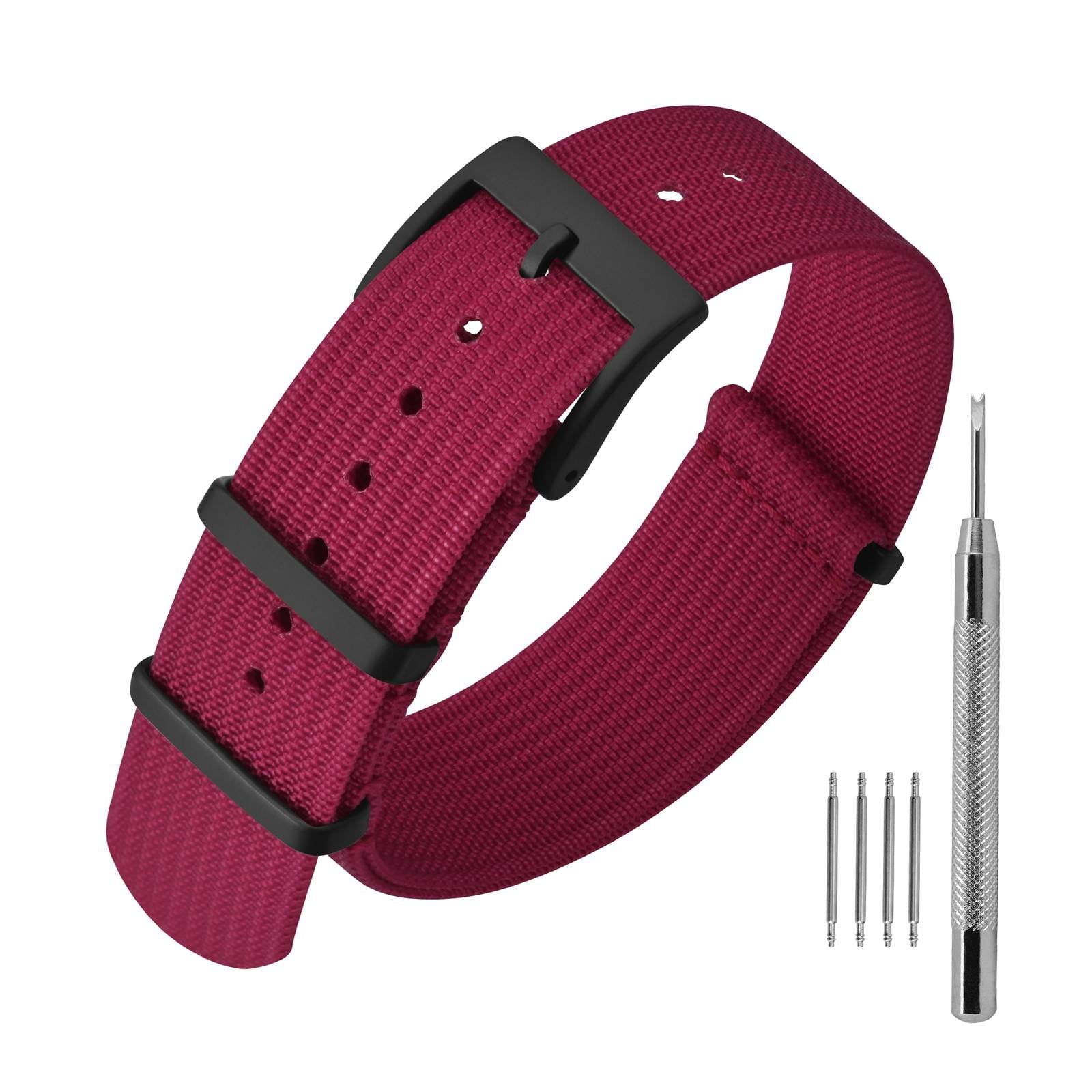 ANNEFIT Nylon Watch Band 18mm, One-Piece Waterproof Military Watch ...