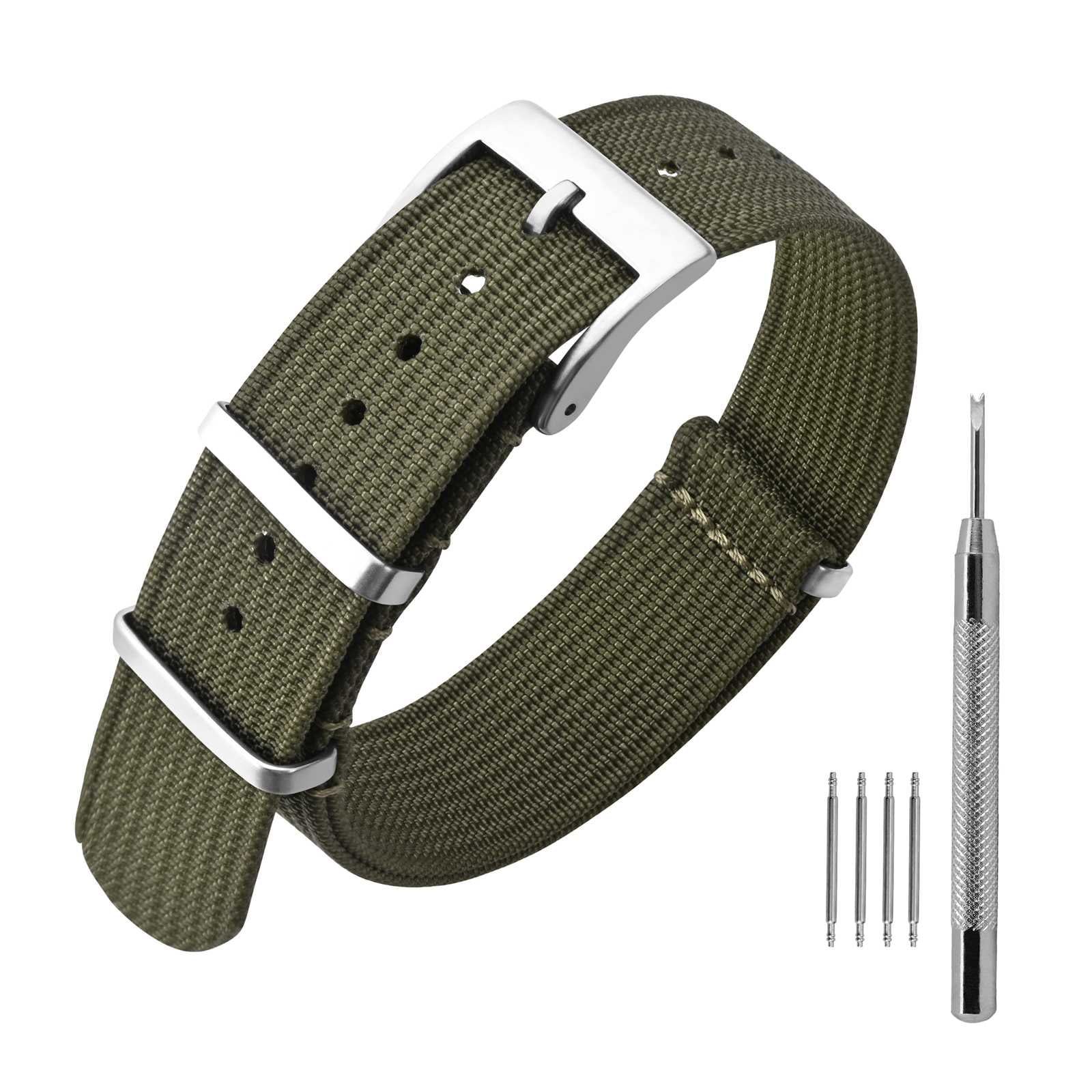ANNEFIT Nylon Watch Band 20mm, One-Piece Waterproof Military Watch ...