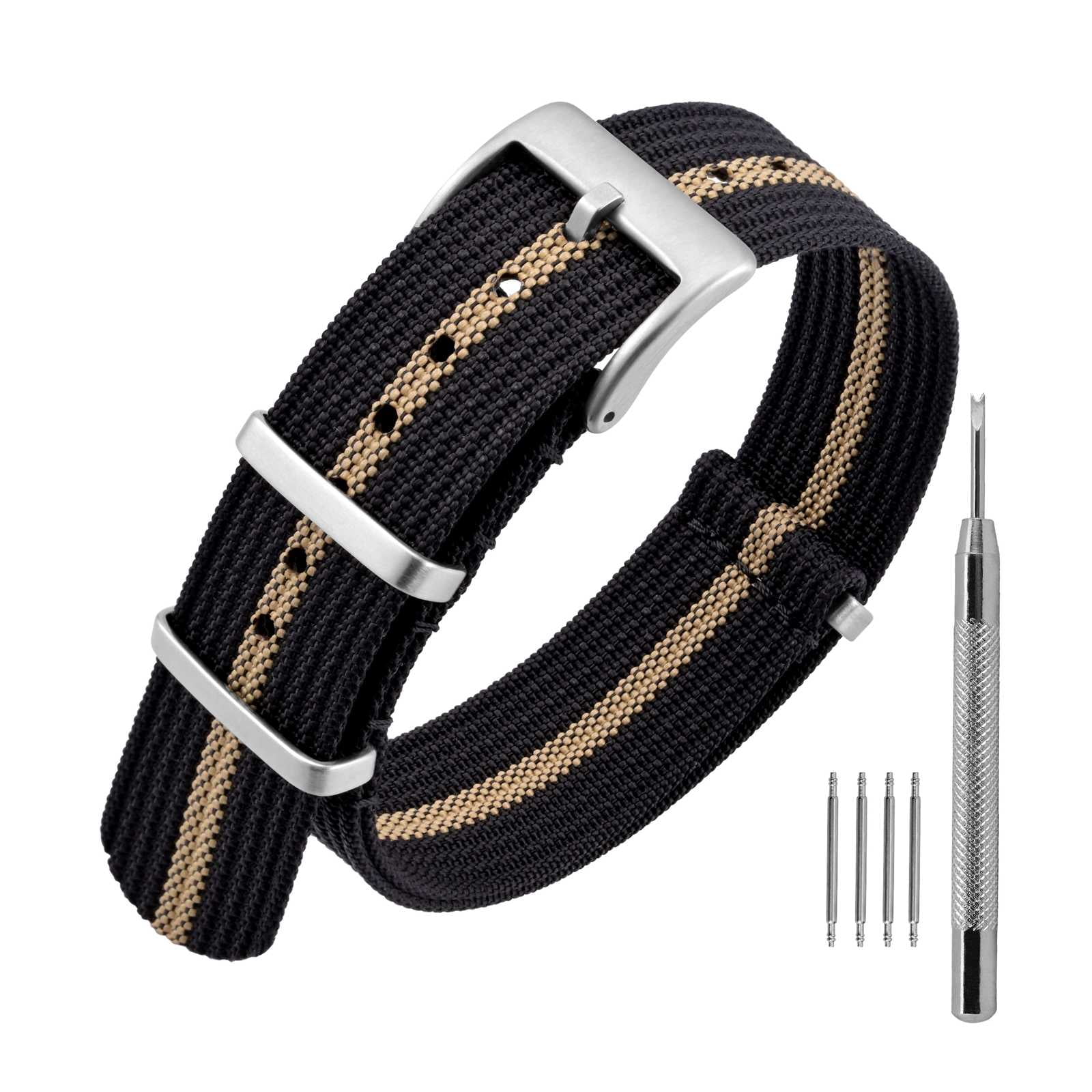 ANNEFIT Nylon Watch Band 20mm, One-Piece Waterproof Military Watch ...