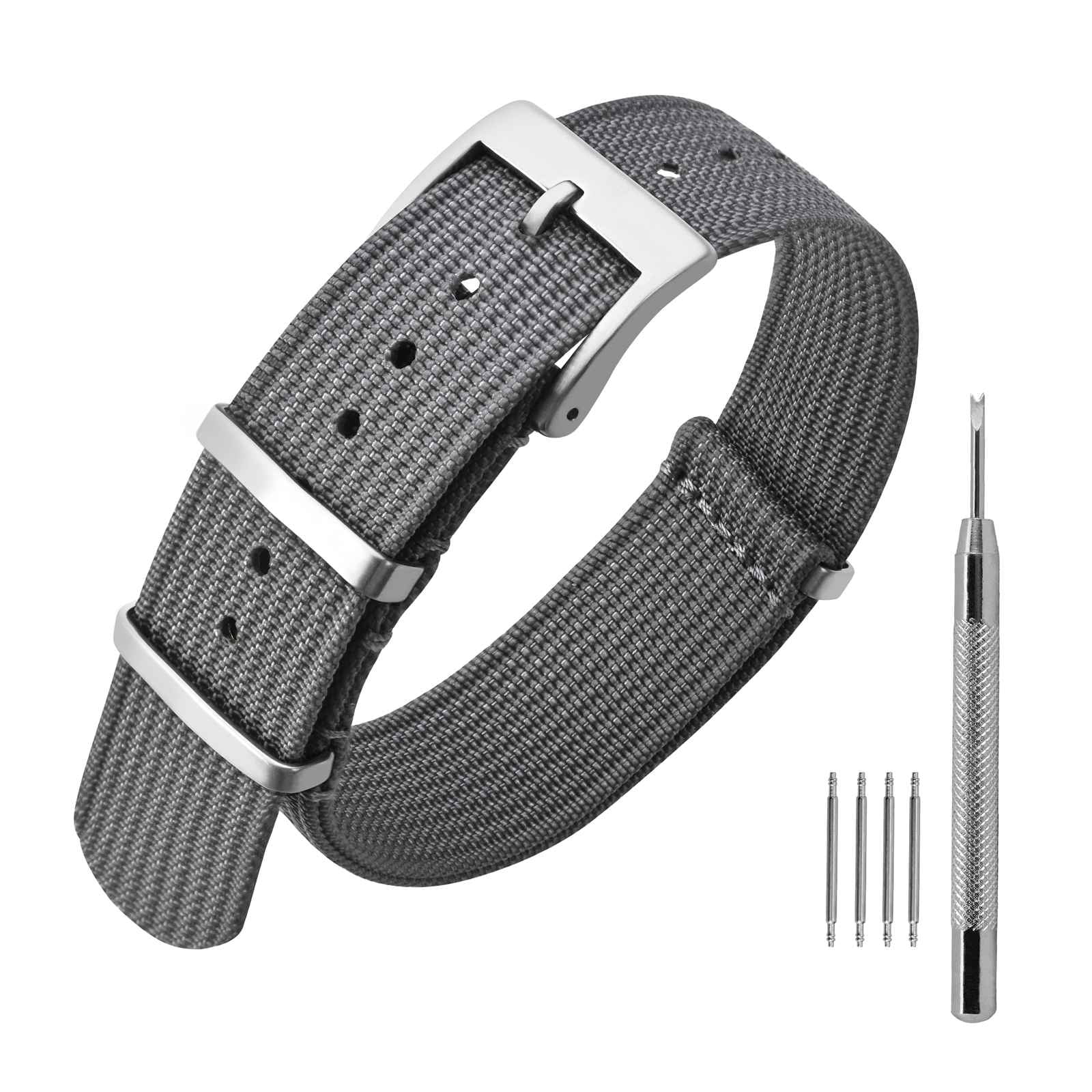 ANNEFIT Nylon Watch Band 20mm, One-Piece Waterproof Military Watch ...