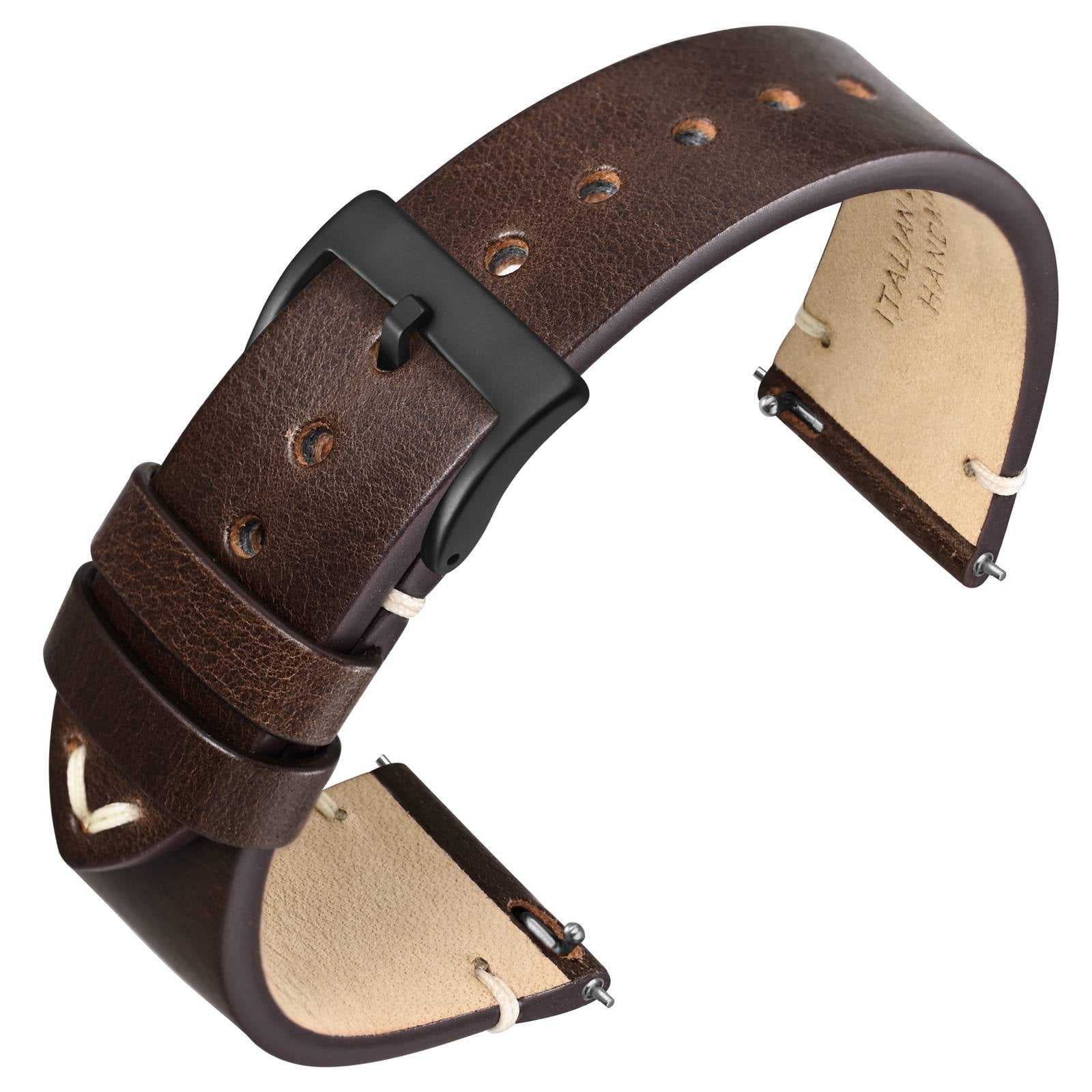 ANNEFIT Quick Release Watch Bands, Italian Vintage Leather Replacement ...
