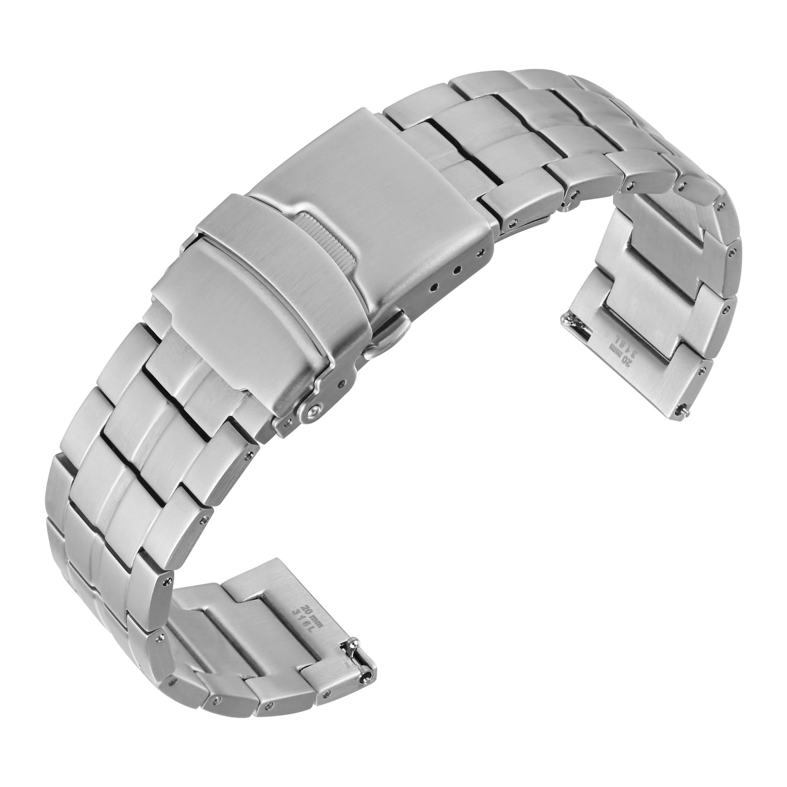 ANNEFIT Stainless Steel Watch Band 20mm, Metal Watch Strap with Double ...