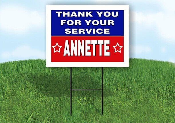 ANNETTE THANK YOU SERVICE 18 in x 24 in Yard Sign Road Sign with Stand ...