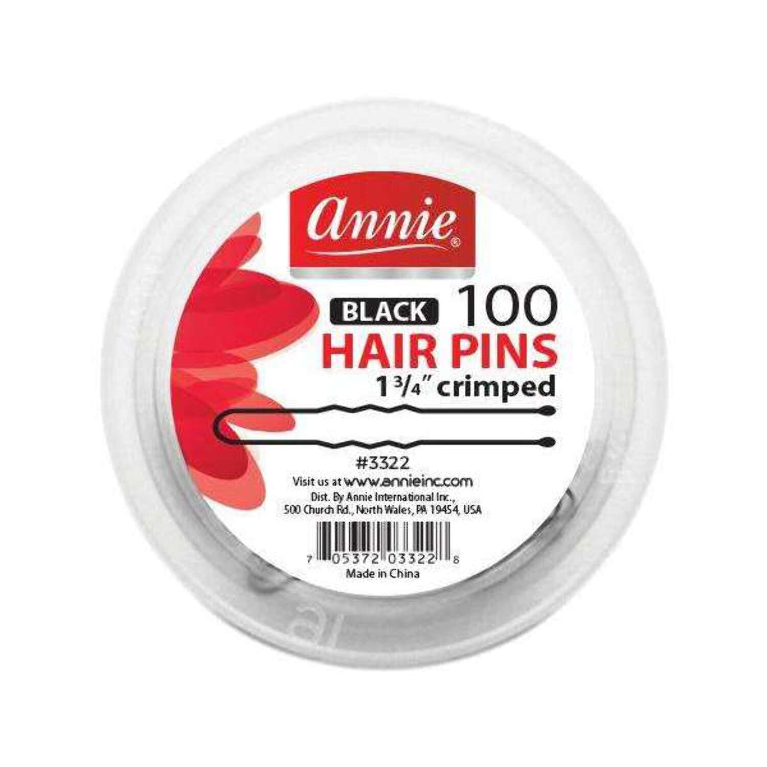 Annie #3322 Crimped Hair Pins 1 3/4" 100 ct - Black - Walmart.com