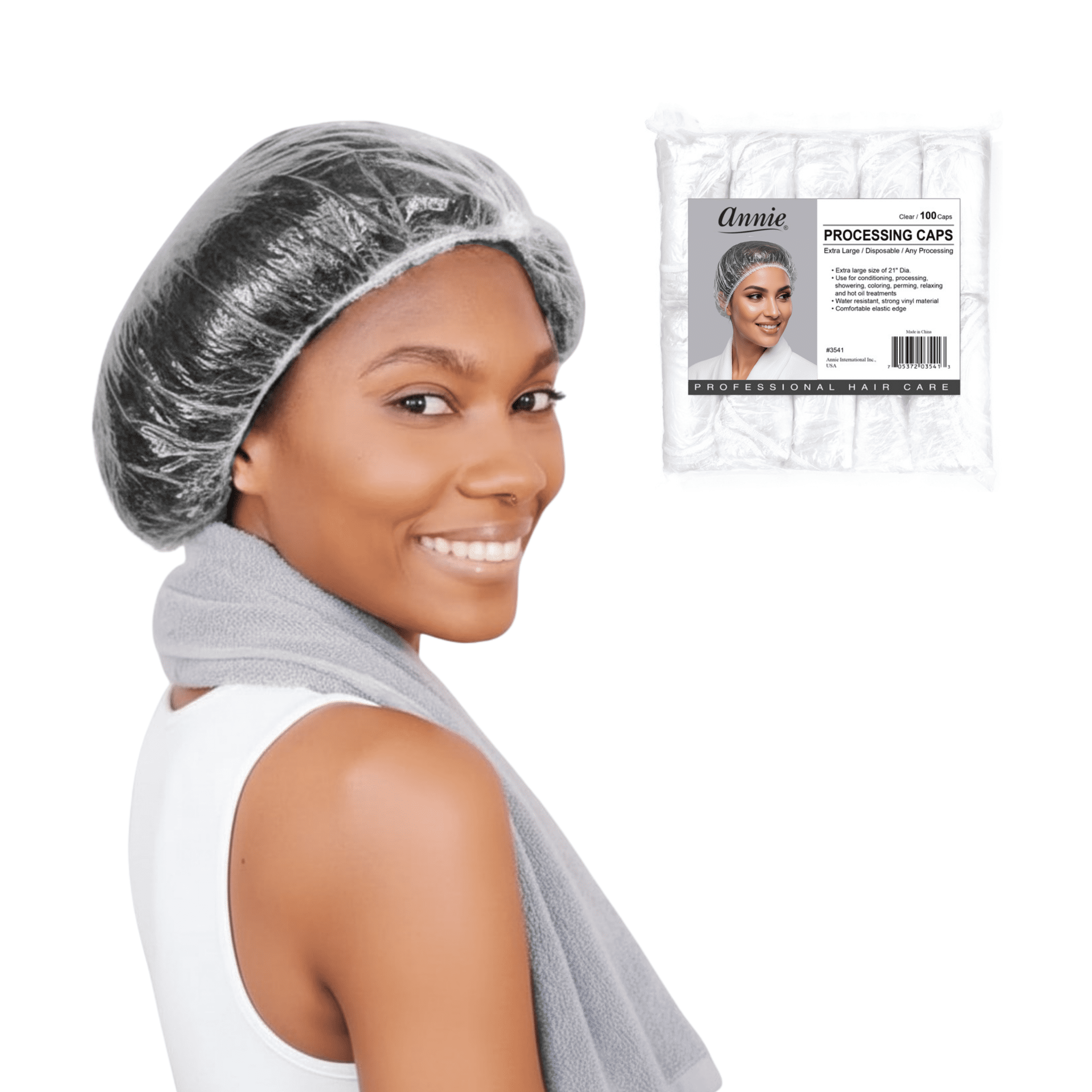 Annie Extra Large Clear Processing Caps, 21” Diameter, Water-Resistant ...