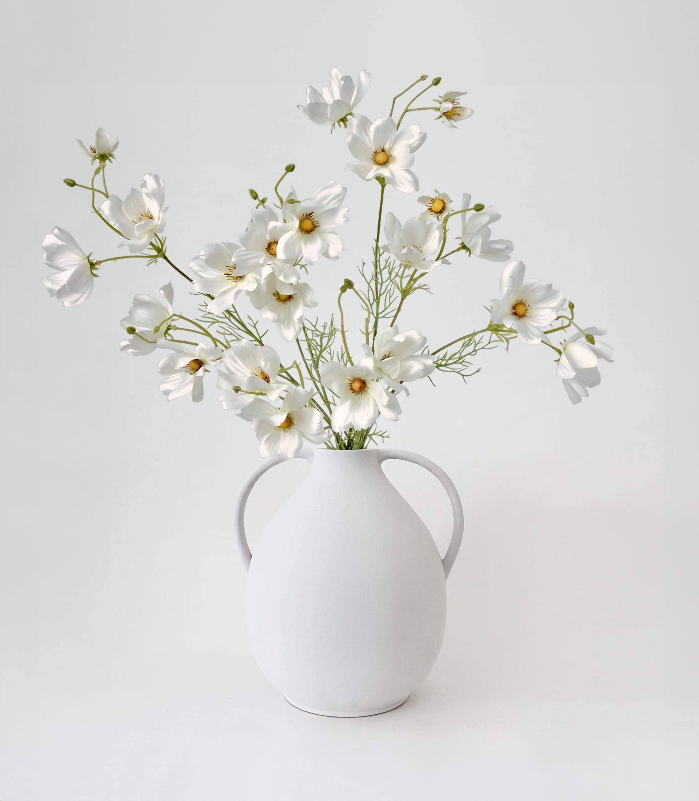 ANNIE&PANDA 3 Pack Realistic White Artificial Cosmos Flowers 23 Inch ...