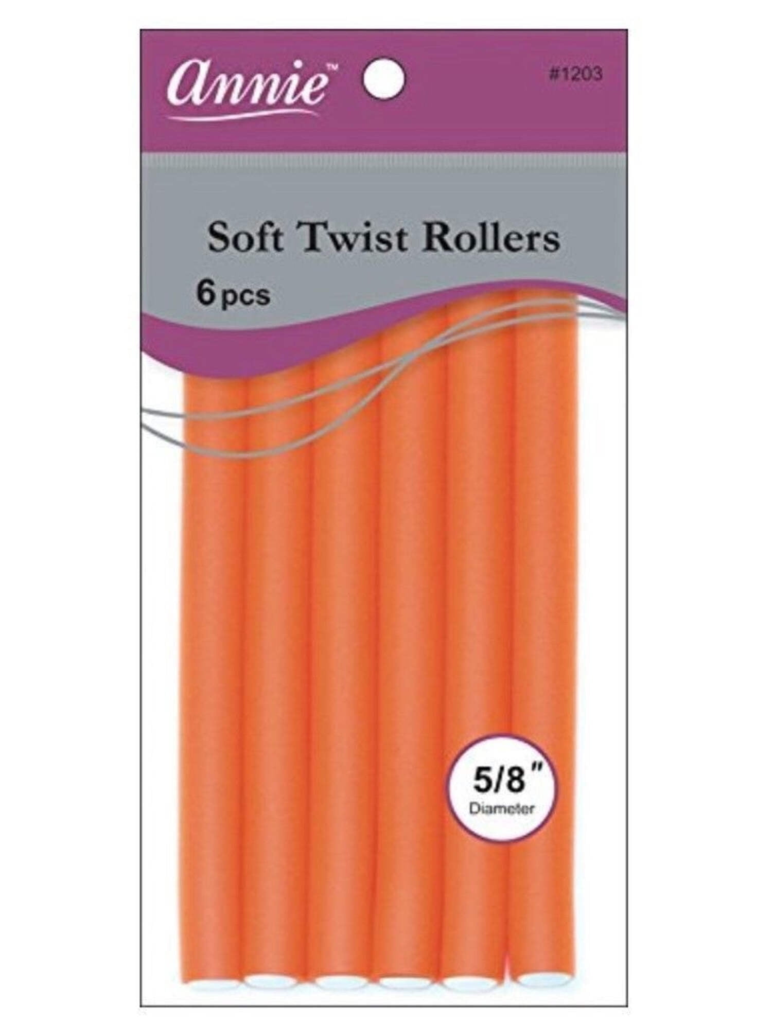 Annie Soft Twist Rollers Orange 5/8" 6 piece 1203 - Walmart.com