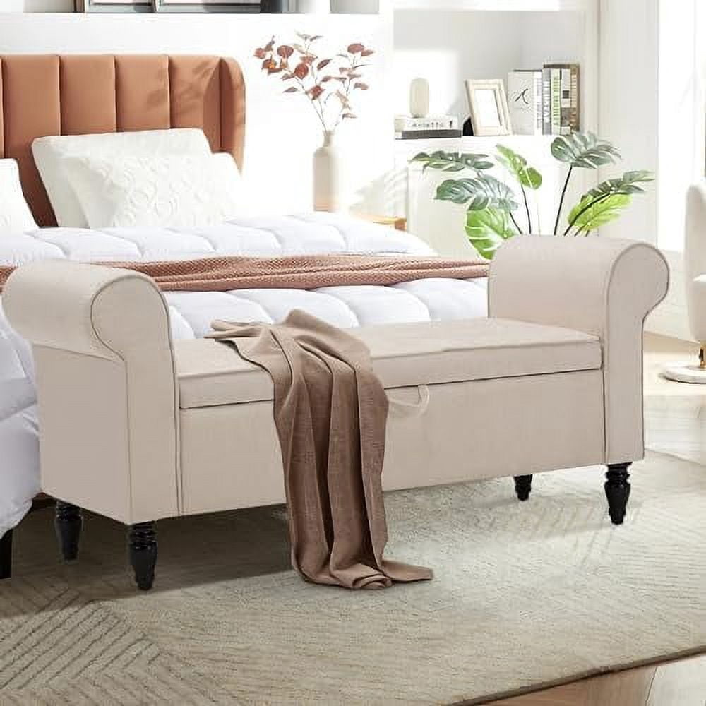 ANNJOE Storage Ottoman Bench with Arms Vanity Benches Upholstered Bed ...