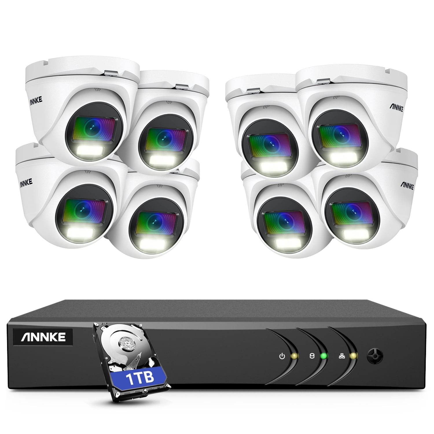 ANNKE 1080P H.265+ 8 Channel 8 Cameras Wired CCTV System, Security ...
