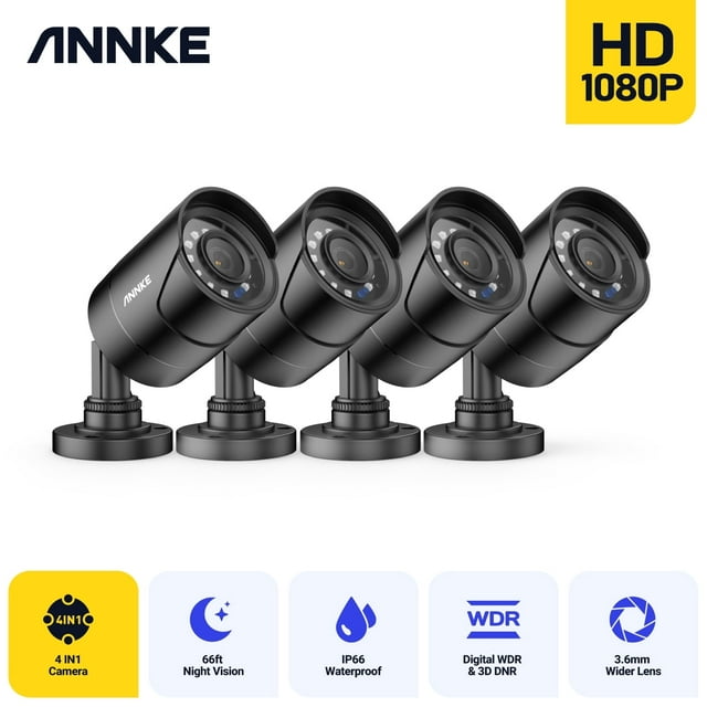 ANNKE 1080p 4PCS HD-TVI Security Surveillance Camera for Home CCTV ...