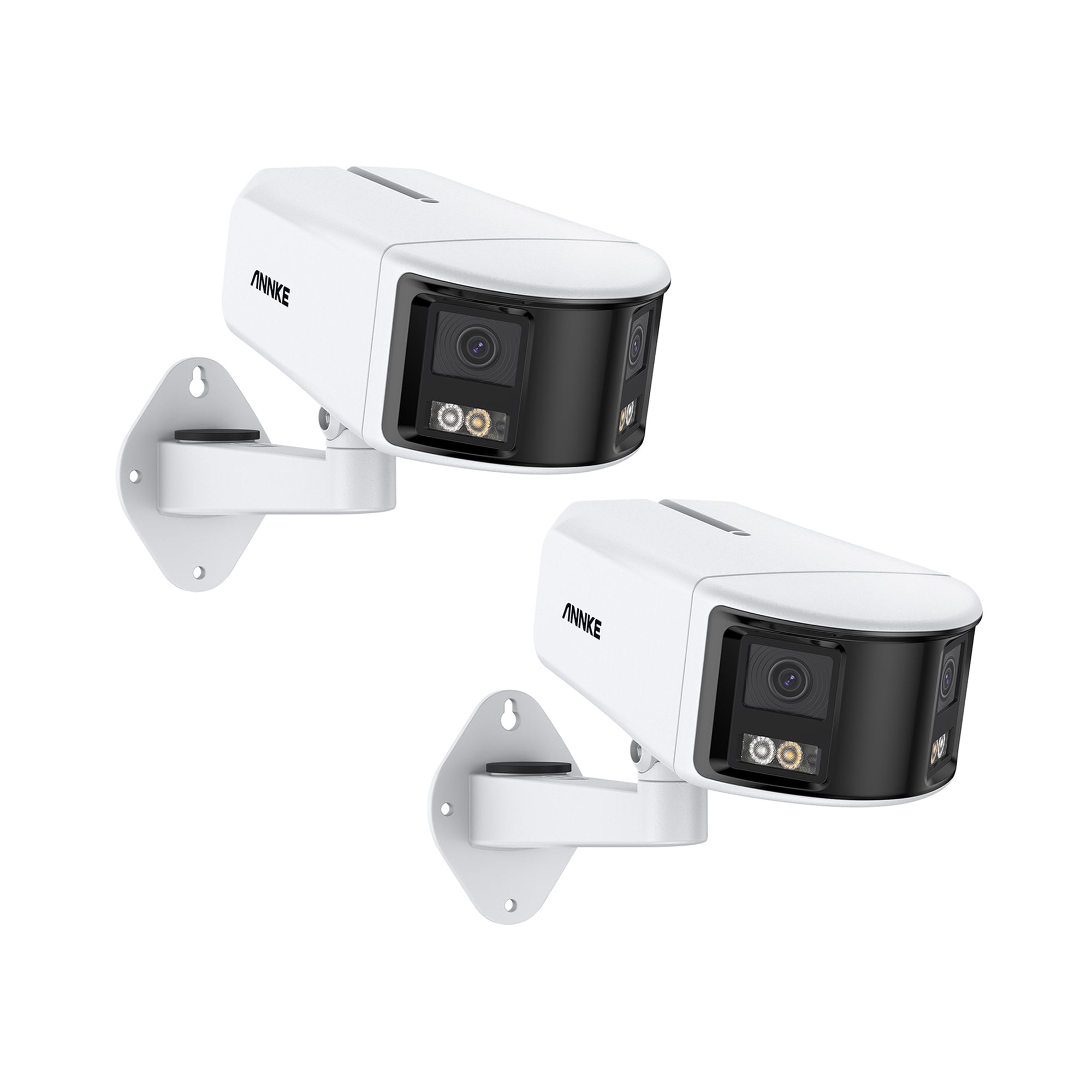 ANNKE 2Pcs Panoramic Outdoor PoE Dual Lens Security Camera, 6MP ...