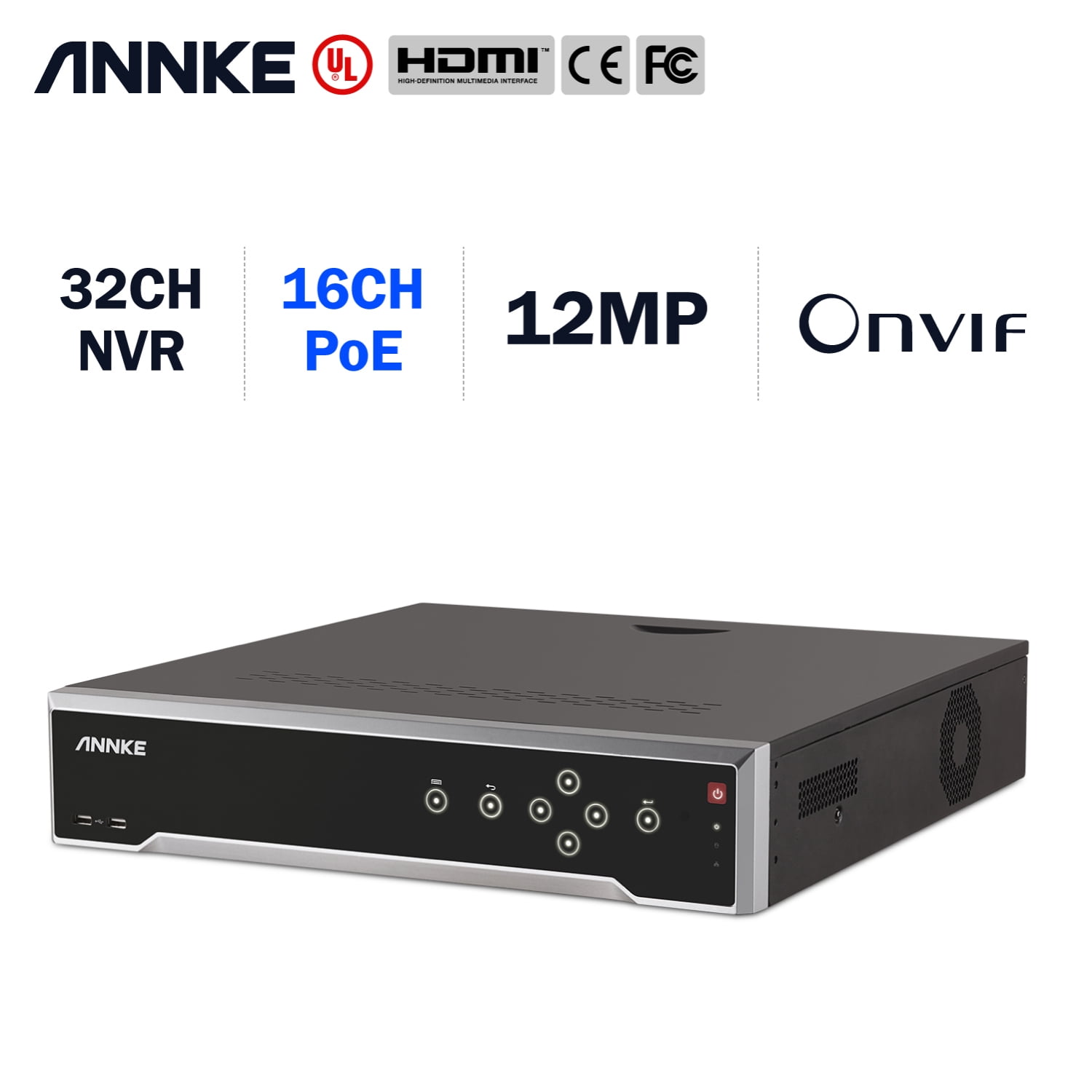 ANNKE 32 Channel 12MP PoE Security Network Video Recorder with 0TB, H ...