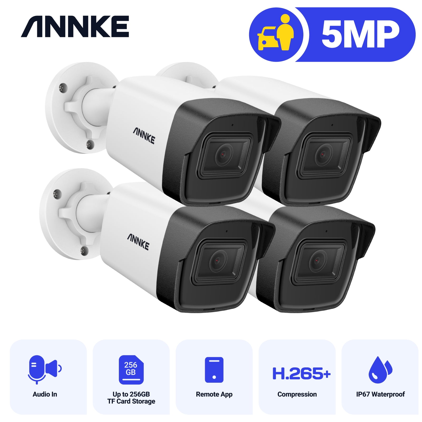 ANNKE 3K Outdoor PoE Security IP Camera with Mic/Audio, 4mm Lens, EXIR ...