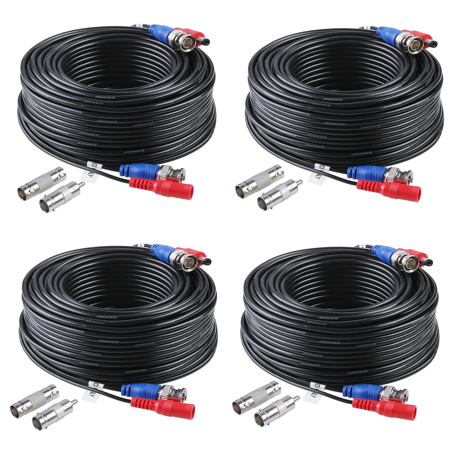 ANNKE 4 Pack 30M/100ft All-in-One Video Power Cables, BNC Extension ...