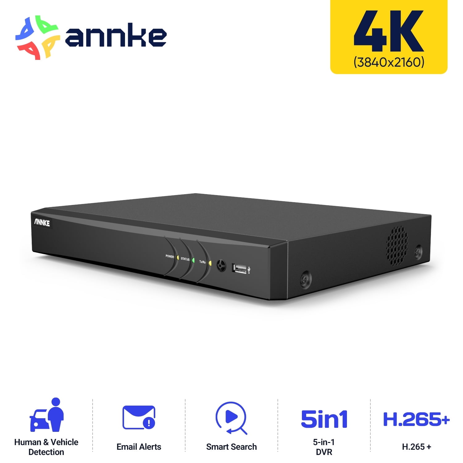ANNKE 4K 8CH DVR Security Camera System, H.265+ 8 Channel Hybrid 5-in-1 DVR Security Video ...