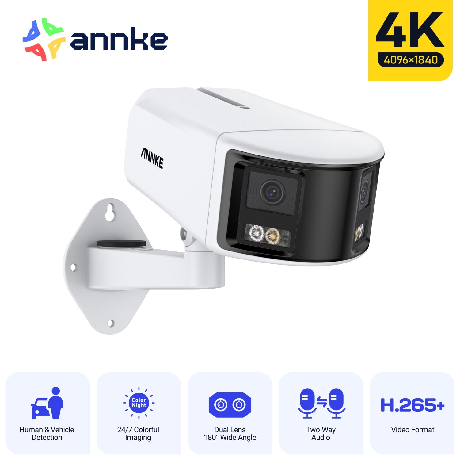 ANNKE FCD600 Dual-Lens Outdoor Security Camera with 180° FoV, 6MP ...