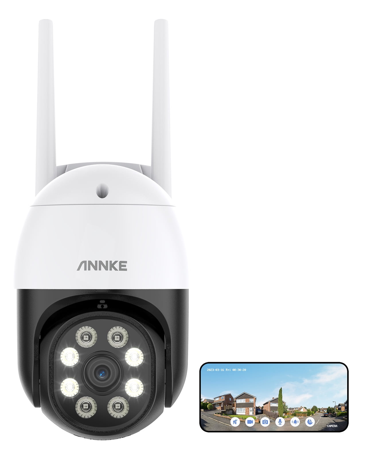 ANNKE 4MP WiFi Pan Tilt Camera, Sound & Human Motion Detection, Color ...