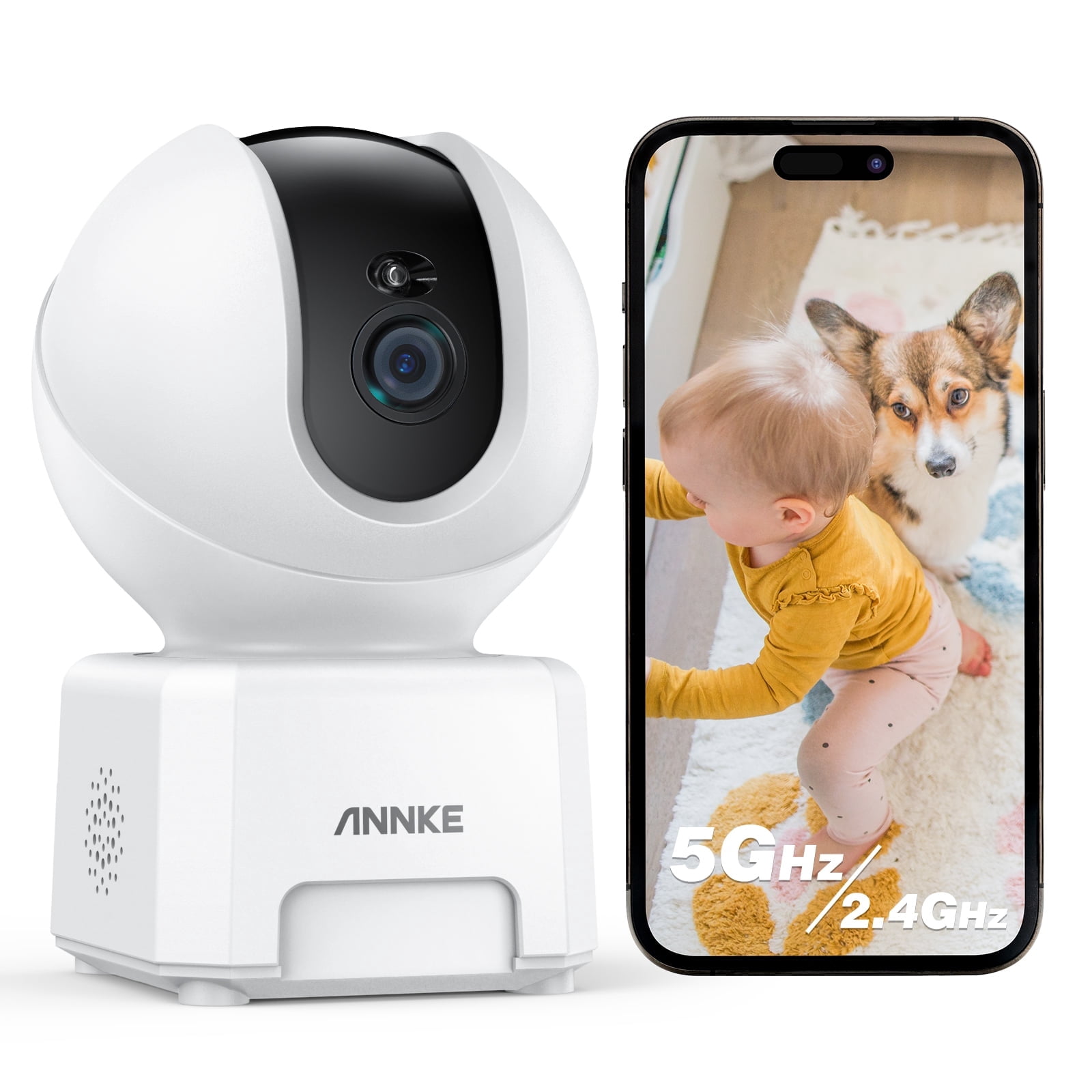 ANNKE 4MP Wireless 2.4/5GHz Smart Security IP Camera WiFi Pan&Tilt Two ...