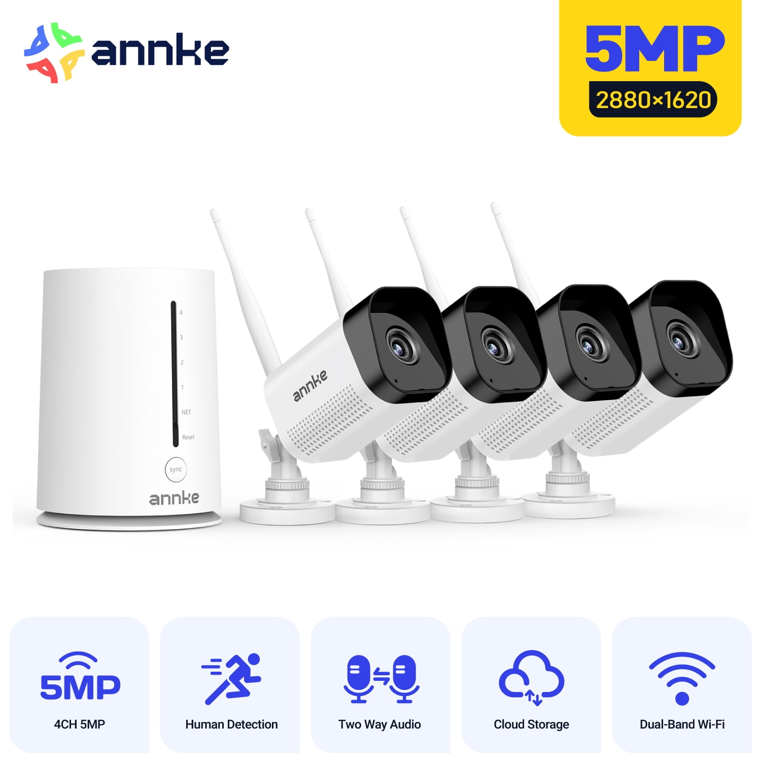 ANNKE 5MP 3K Wireless Security Camera Outdoor, H.264+ Video Compression ...