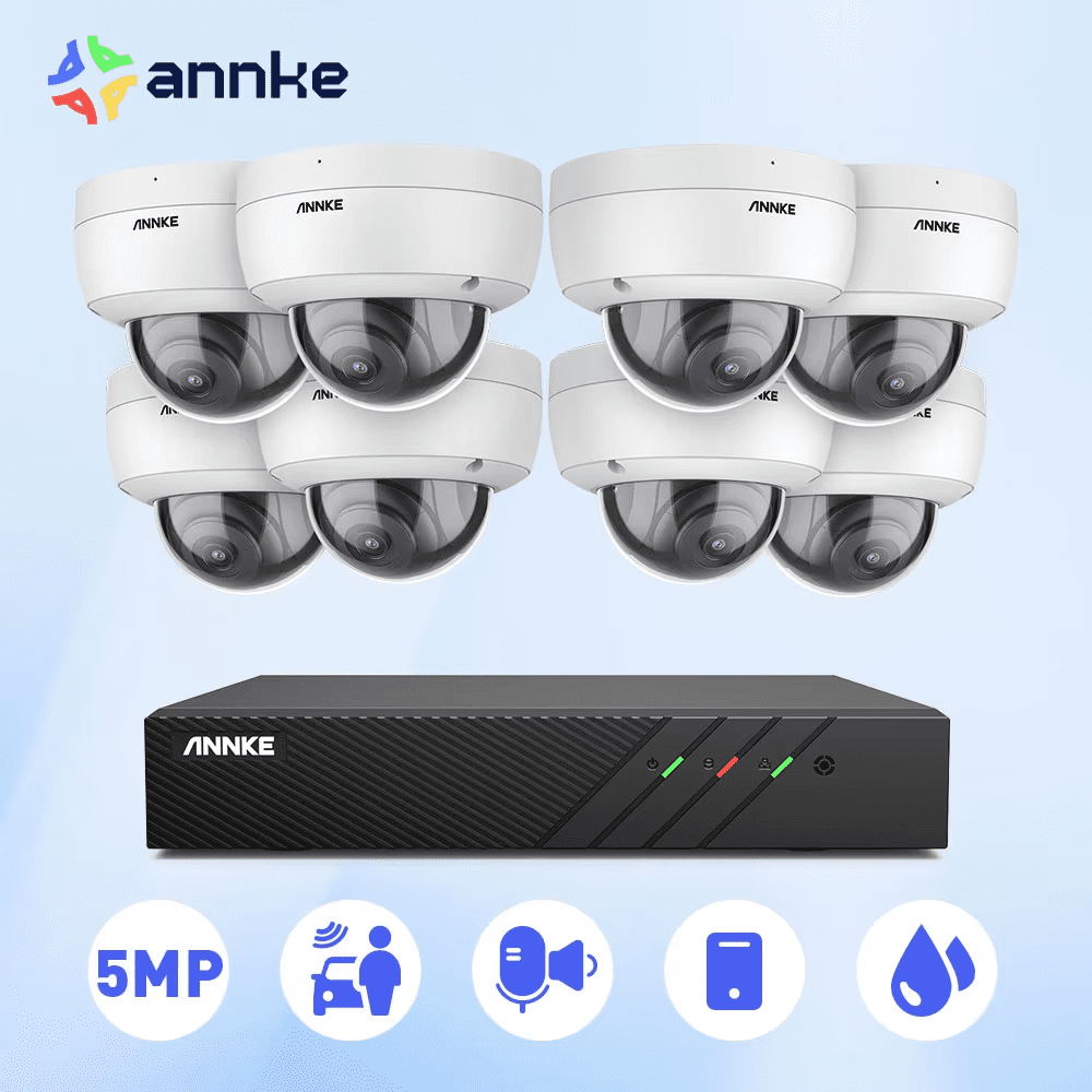 ANNKE 5MP FHD POE Network Video Security System H.265+ 6MP NVR With 5MP ...