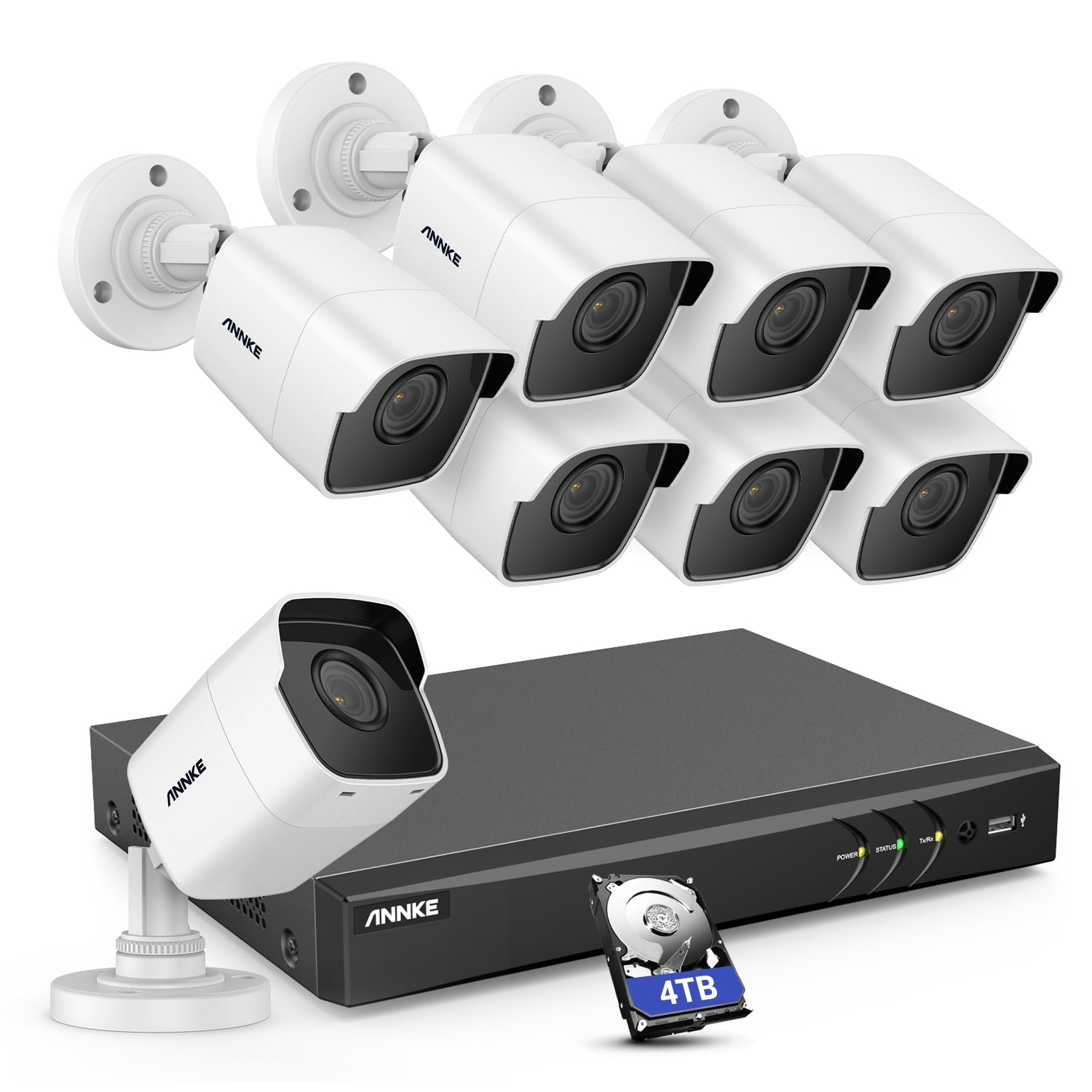ANNKE 8CH 4K Ultra HD H.265+ DVR Video Security System,8pcs 5MP HD ...